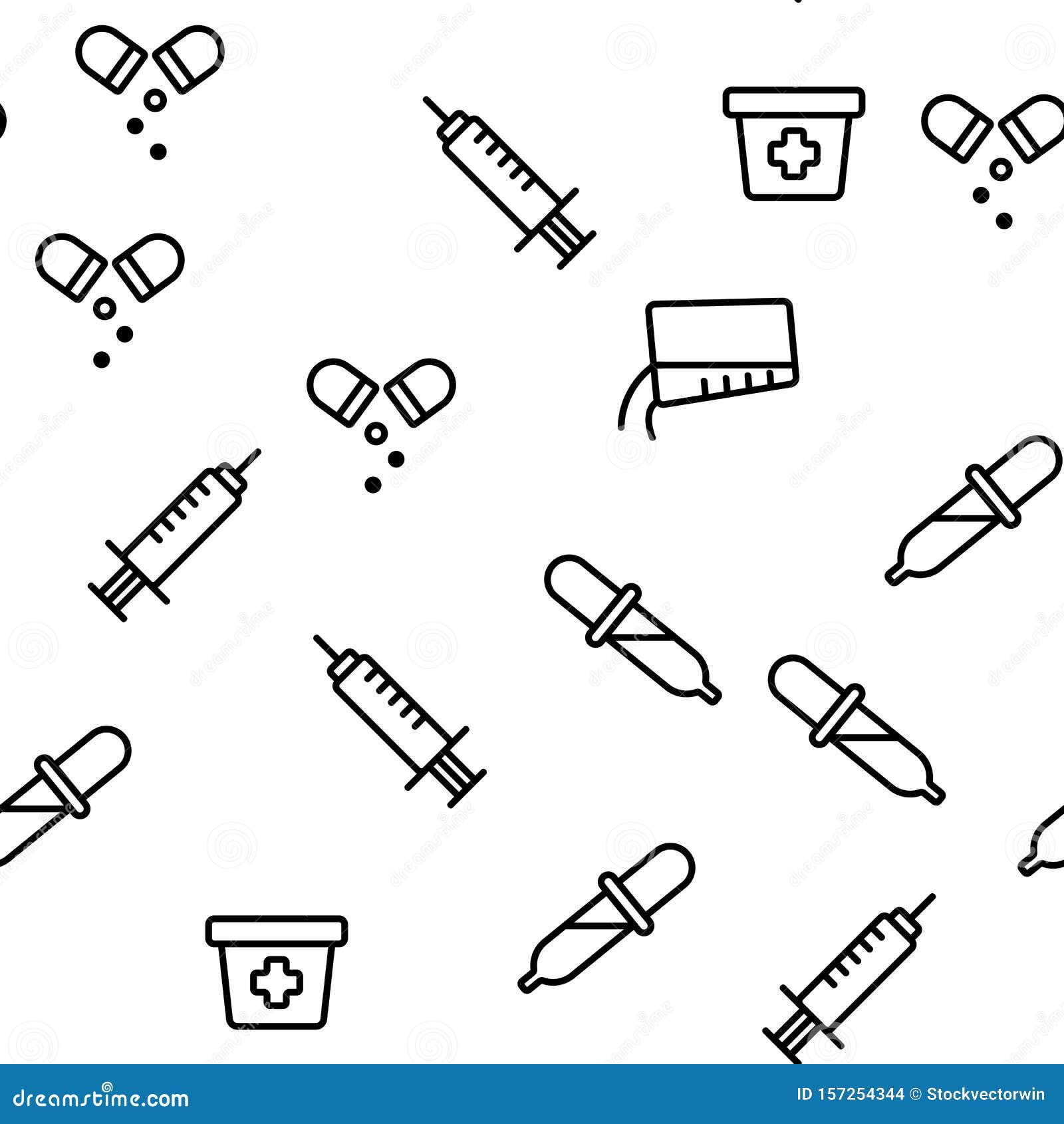Dosage, Dosing Drugs Vector Seamless Pattern Stock Vector ...