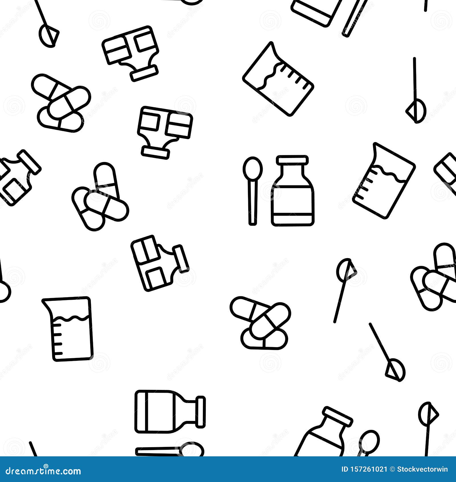 Dosage, Dosing Drugs Vector Seamless Pattern Stock Vector ...