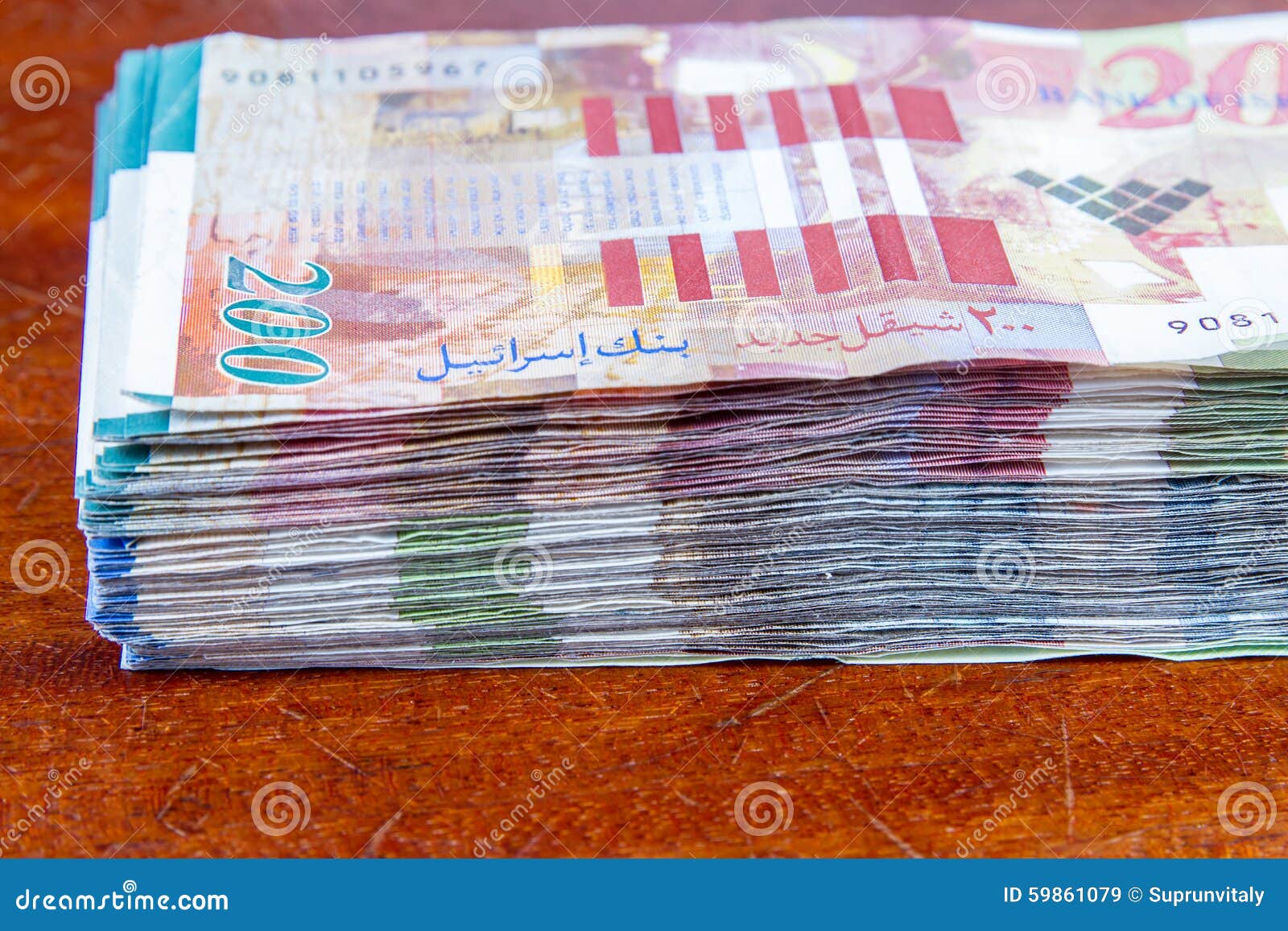 Doscientos Billetes De Banco Del Shekel Imagen de archivo - Imagen de ...