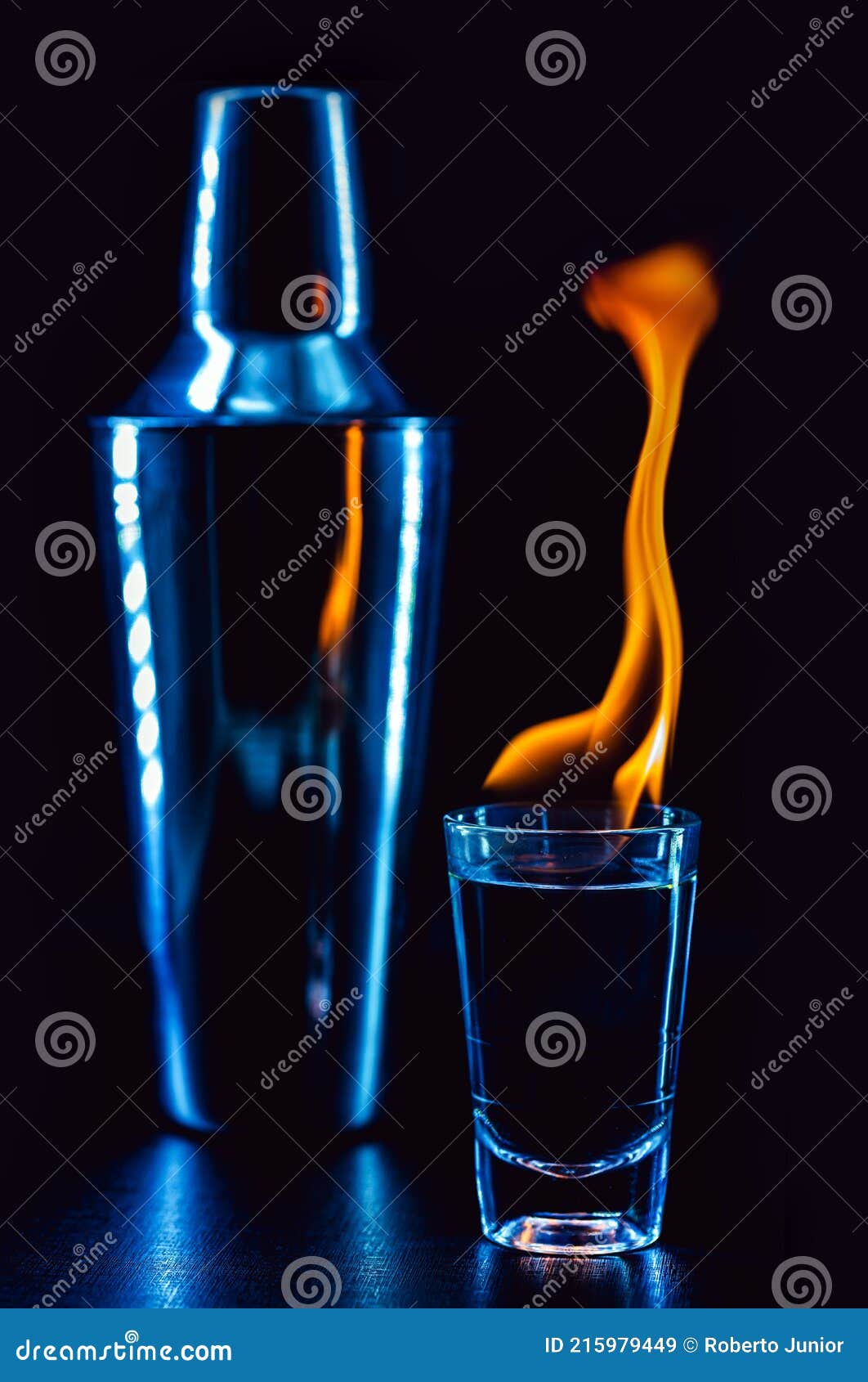 Dose of Burning Burning Drink, Dose of Alcoholic Drink with Fire Stock ...