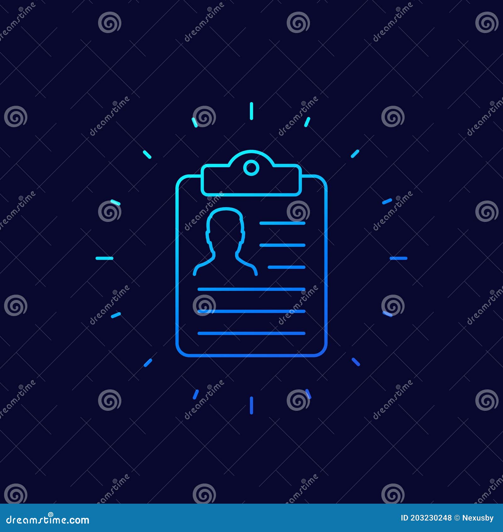 Dossier, Profile Icon, Linear Design Stock Vector - Illustration of ...