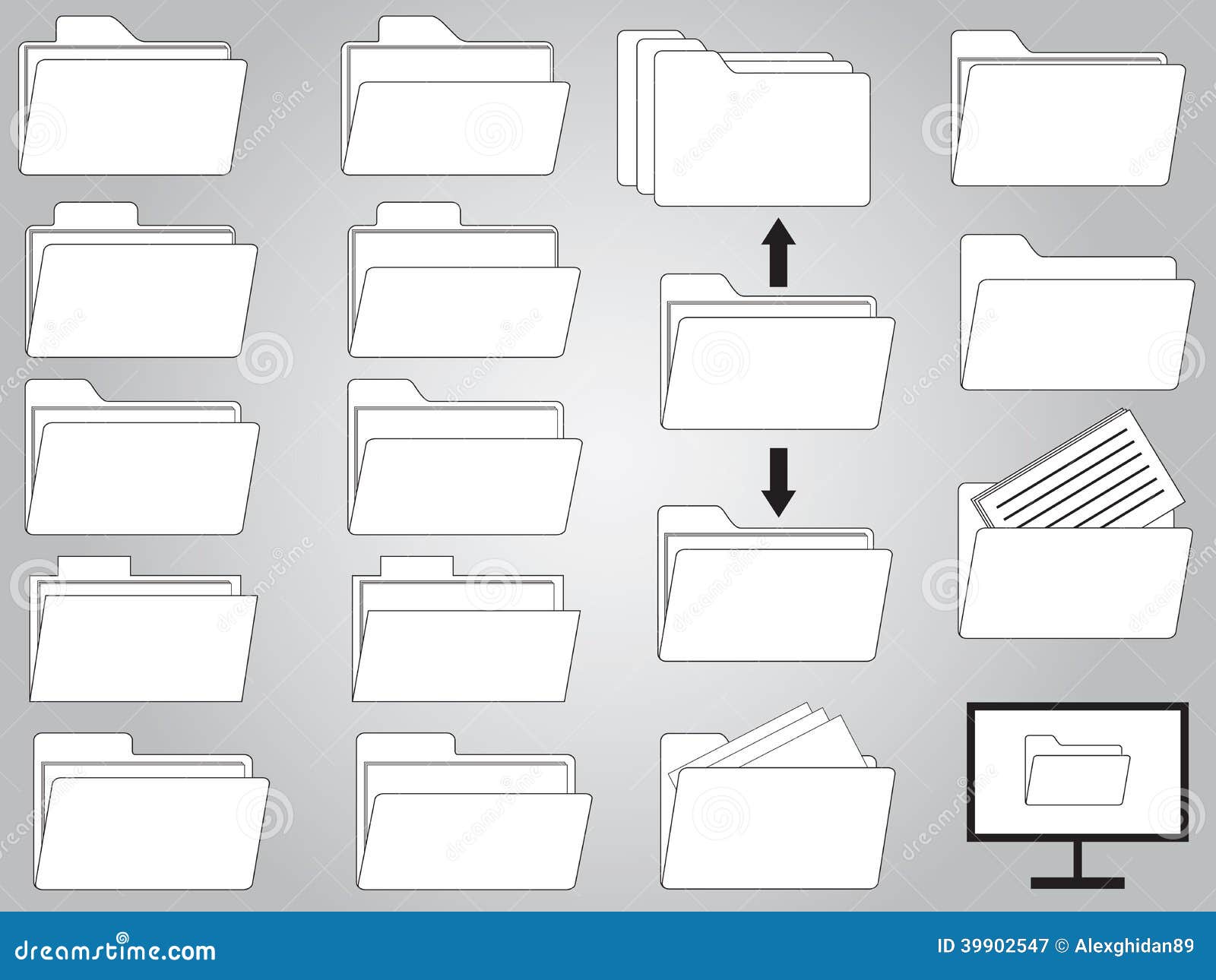 Dossiers Et Documents Blancs Illustration de Vecteur - Illustration du ...