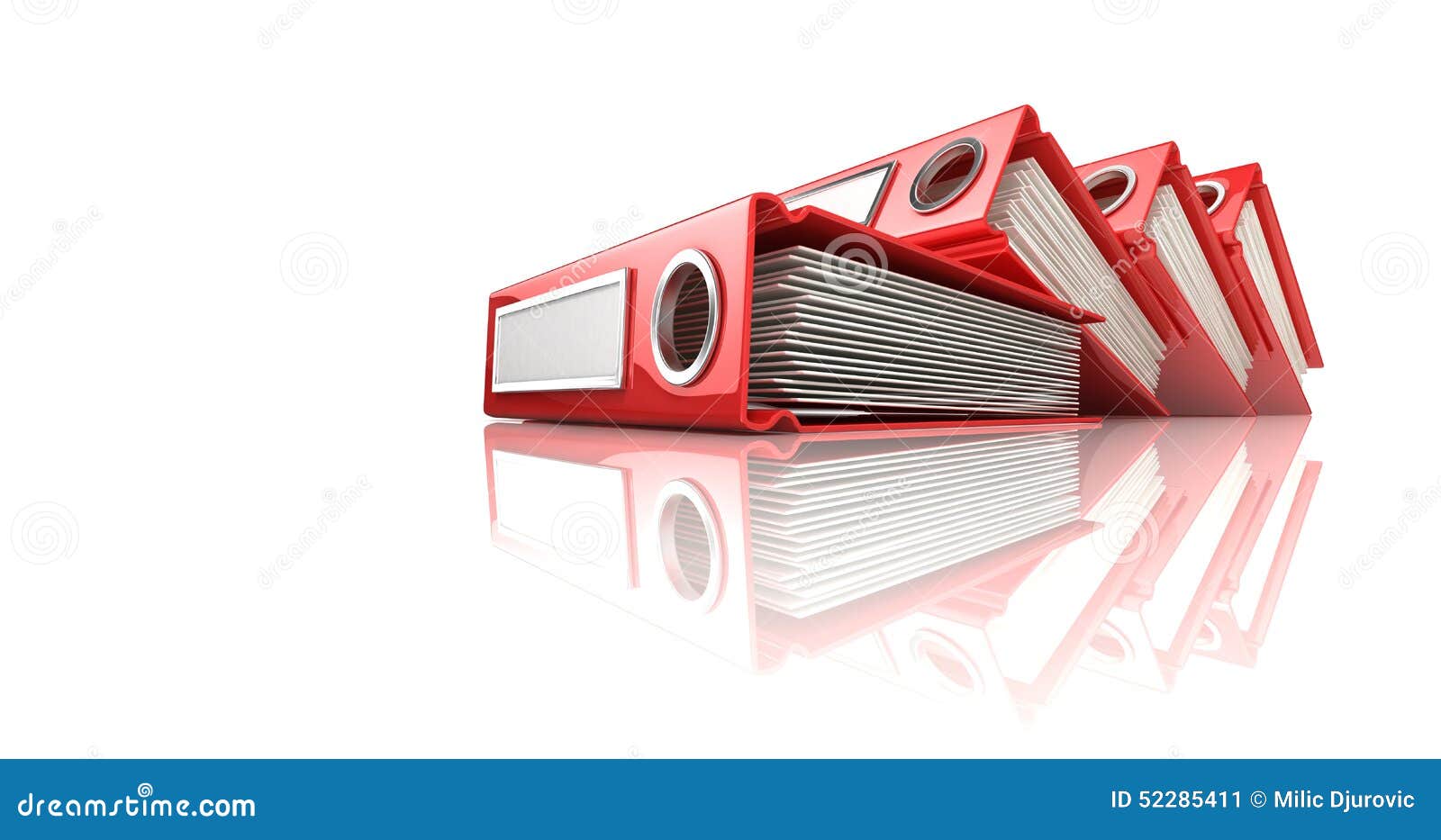 Dossiers Rouges De Reliure De Bureau Illustration Stock - Illustration ...