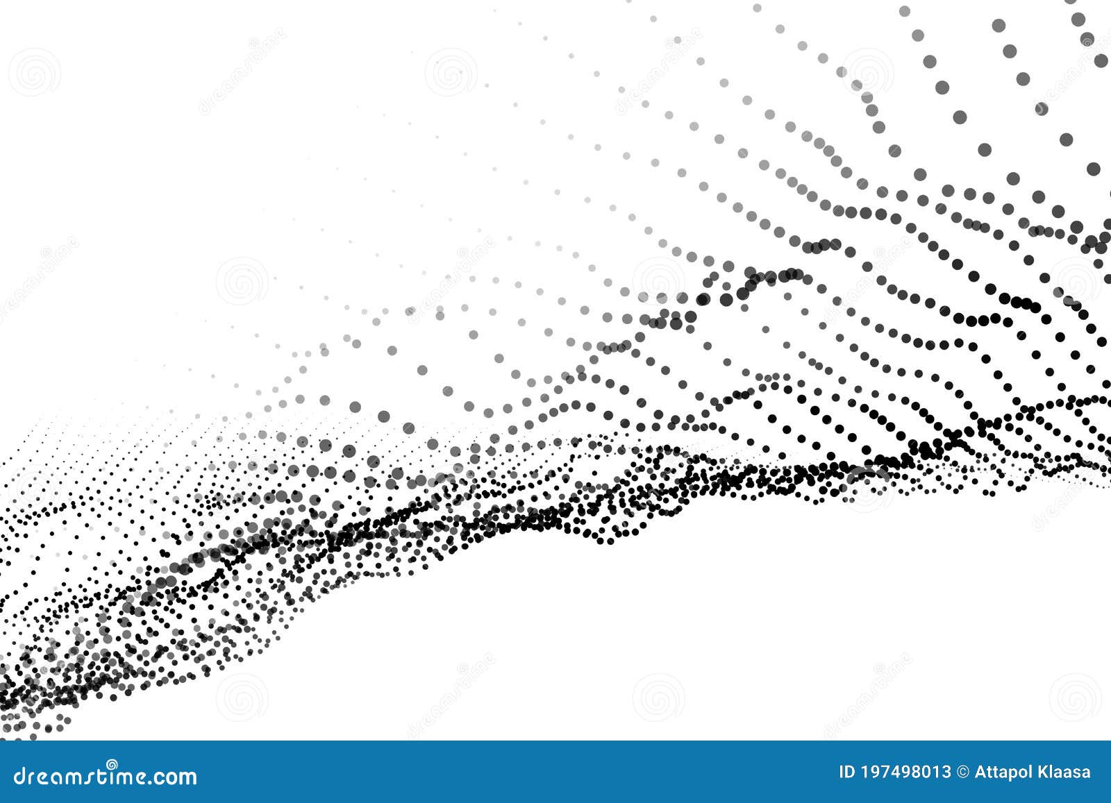 Dot Abstract Digital Wave Black Particles Array Wireframe White ...