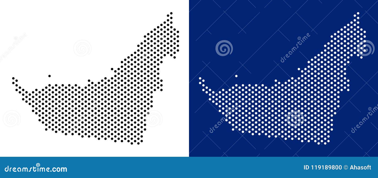 Dot Arab Emirates Map stock vector. Illustration of geography - 119189800