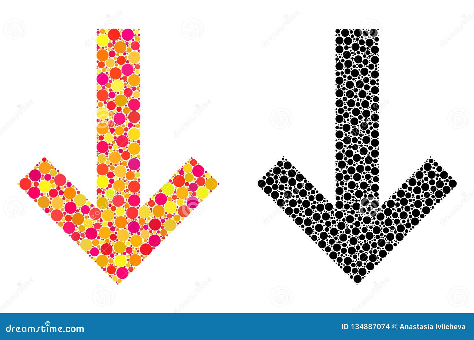 Dot Arrow Down Mosaic Icons Illustration de Vecteur - Illustration du ...