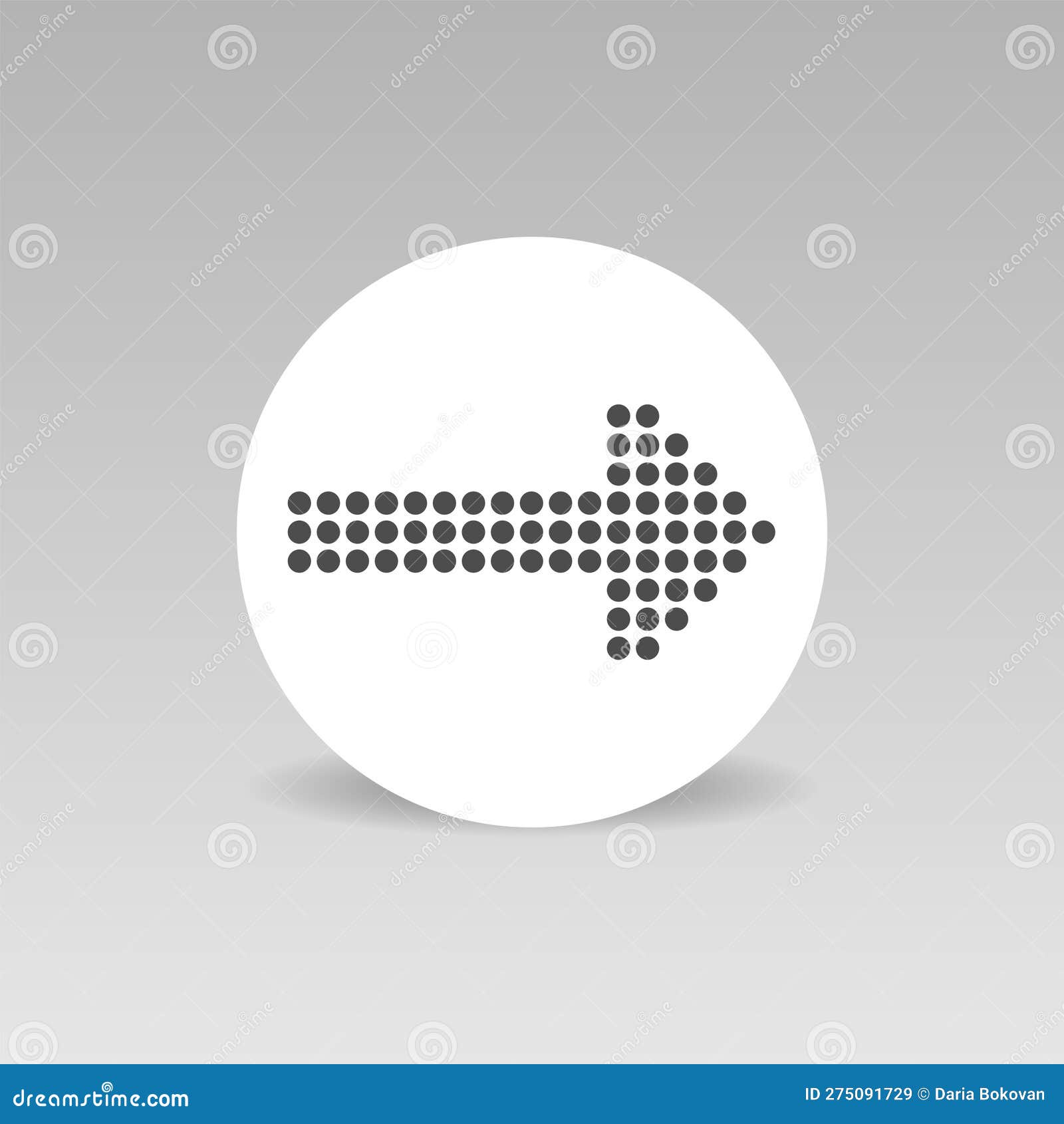 Dot Arrow Vector Icon Direction Cursor. Round Sign Stock Vector ...