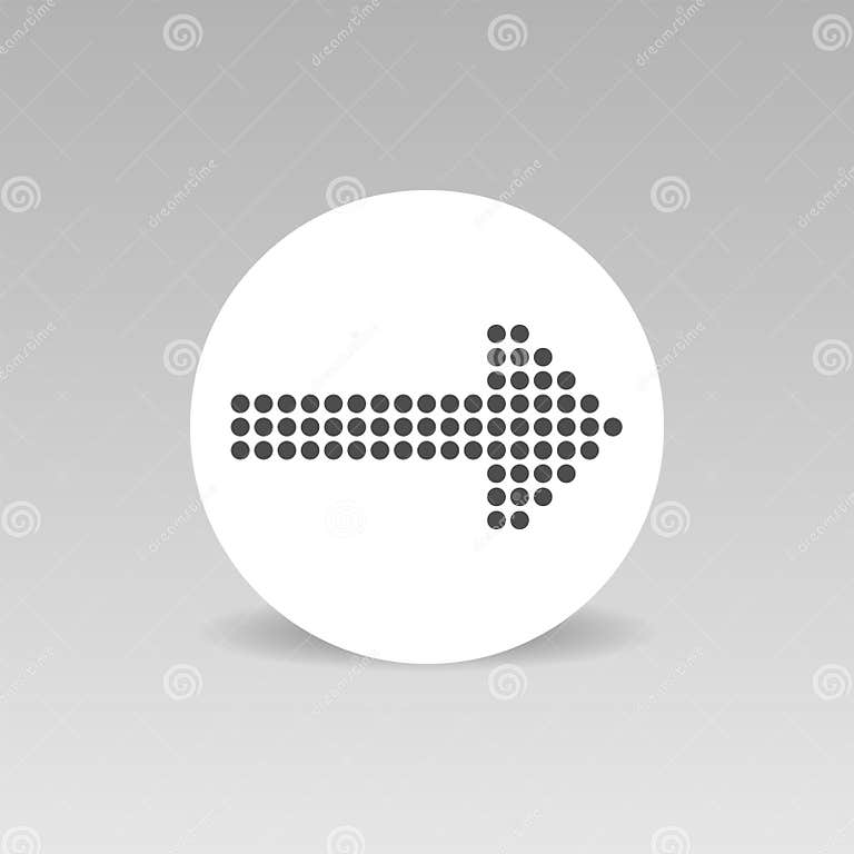 Dot Arrow Vector Icon Direction Cursor. Round Sign Stock Vector ...