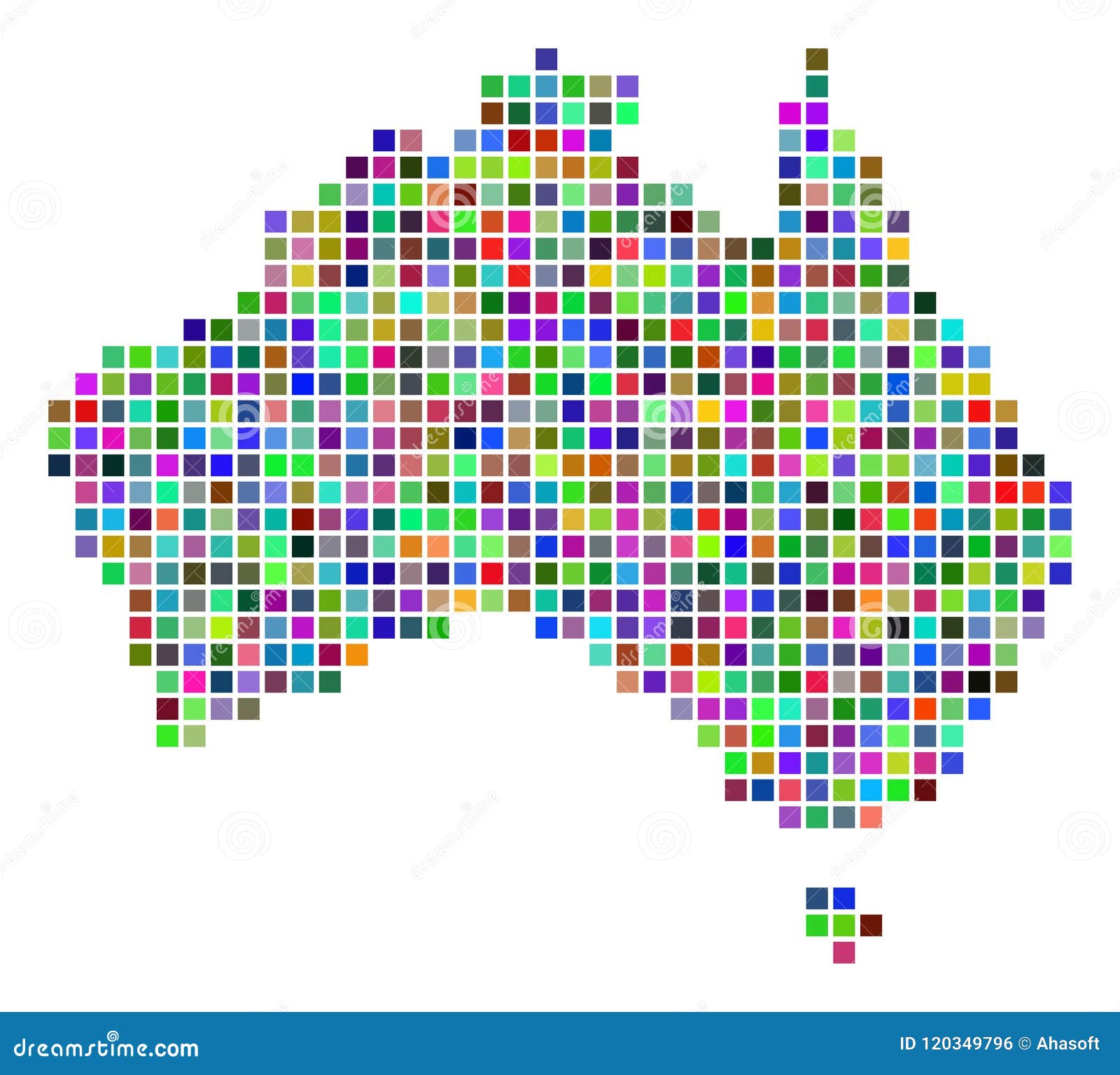 Dot Australia Map Coloreado Multi Ilustración del Vector - Ilustración ...