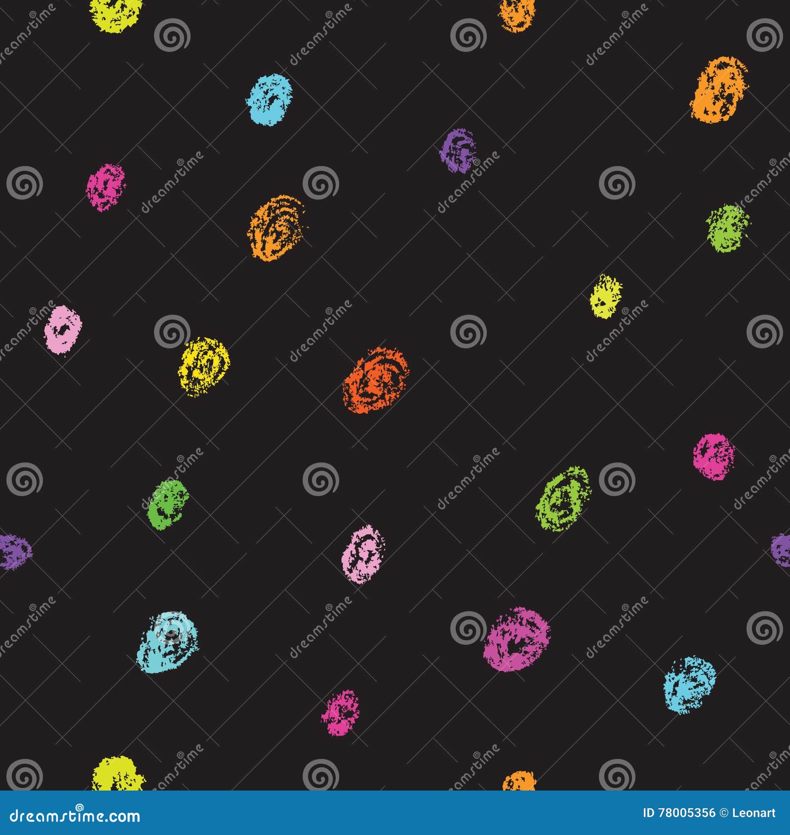 Dot Background Vector. Seamless Pattern. Hand Drawn Dots. Colorful ...