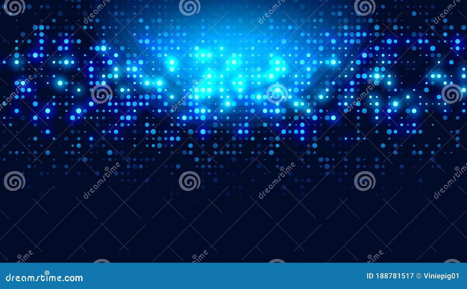 Dot Blue Pattern Screen Led Light Gradient Texture Background. Stock ...