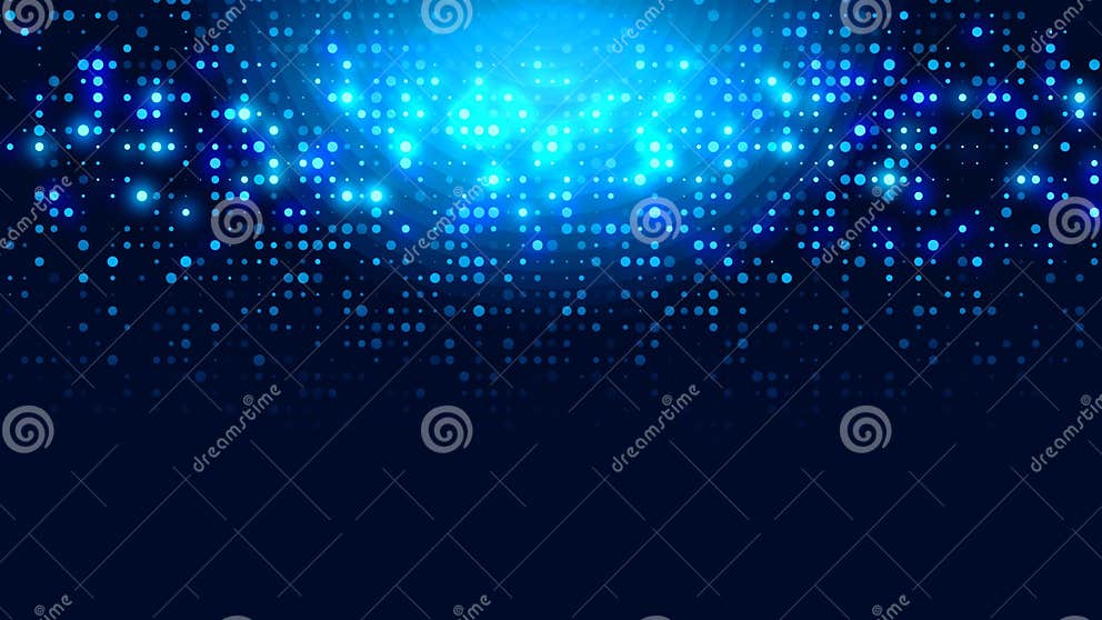 Dot Blue Pattern Screen Led Light Gradient Texture Background. Stock ...
