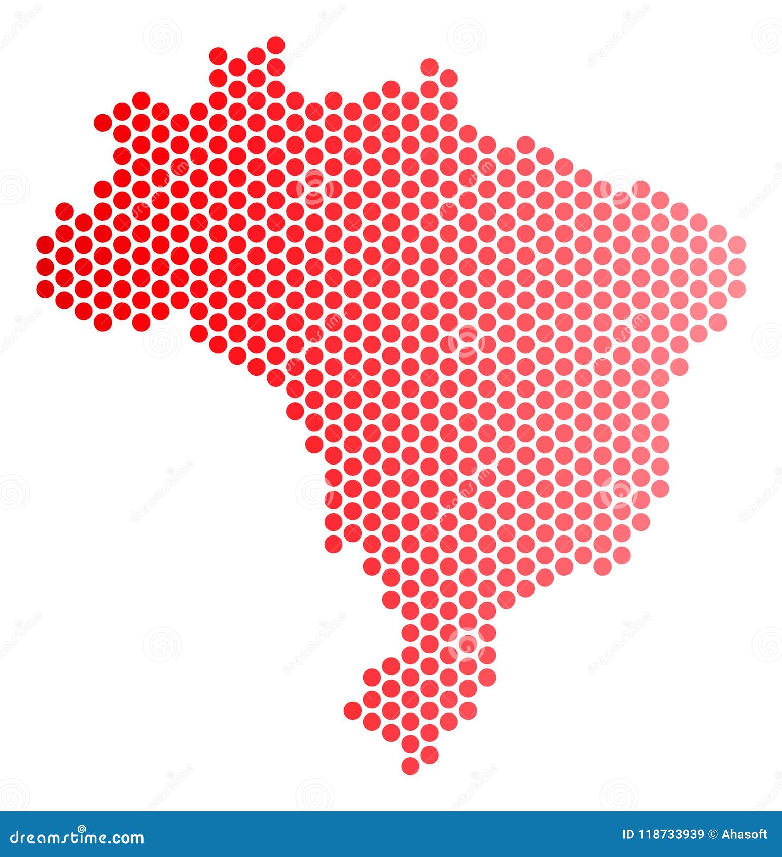 Dot Brazil Map vermelho ilustração do vetor. Ilustração de pontilhado ...