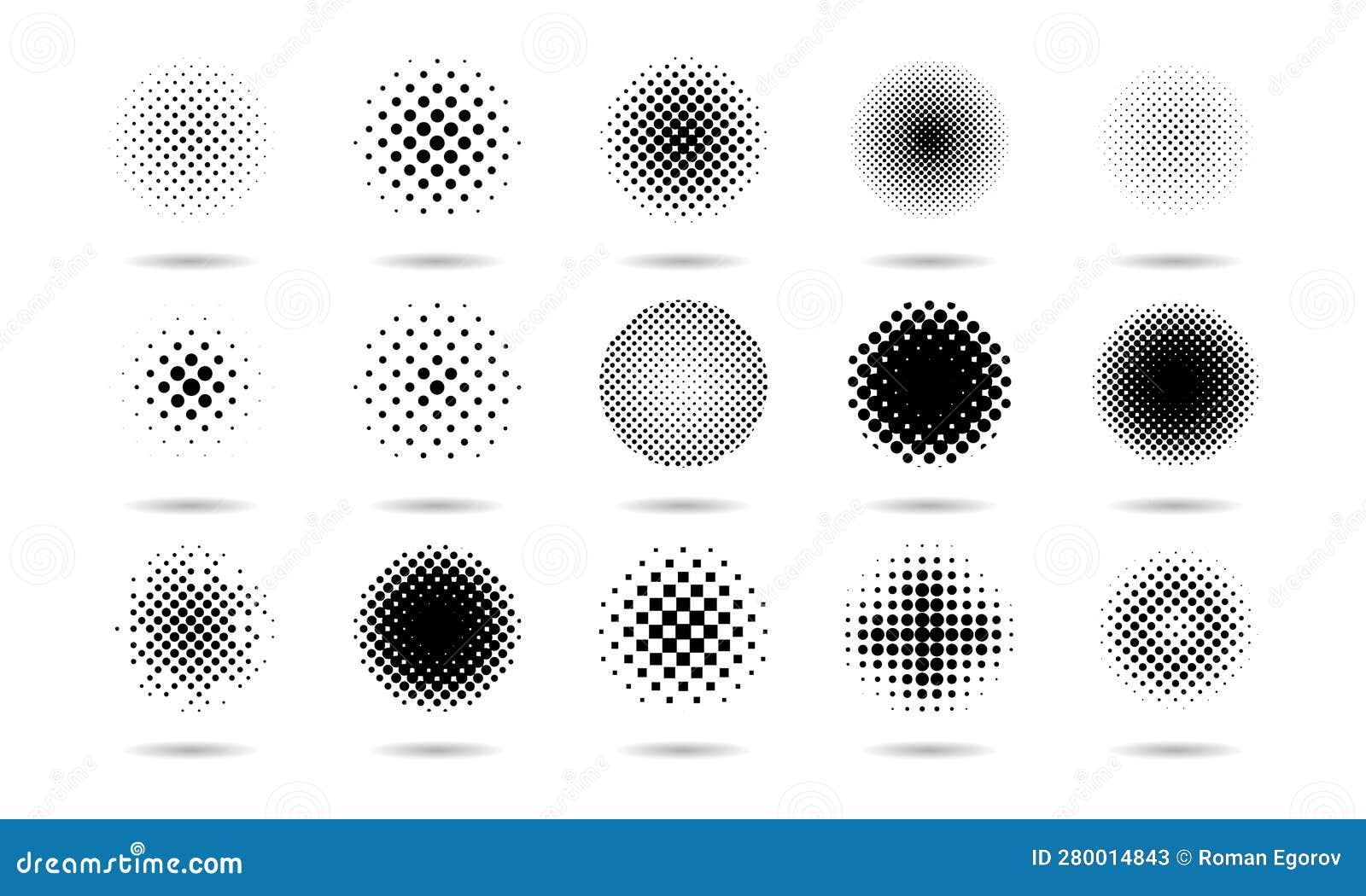 Dot Circles. Half Tone Gradient Pattern. Round Abstract Isolated ...