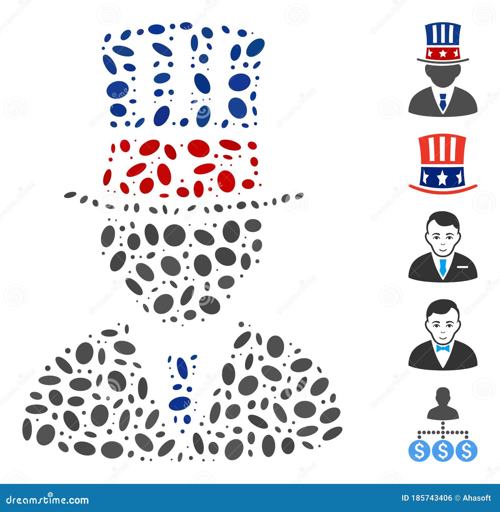 Dot Collage American Capitalist Stock Illustration - Illustration of ...