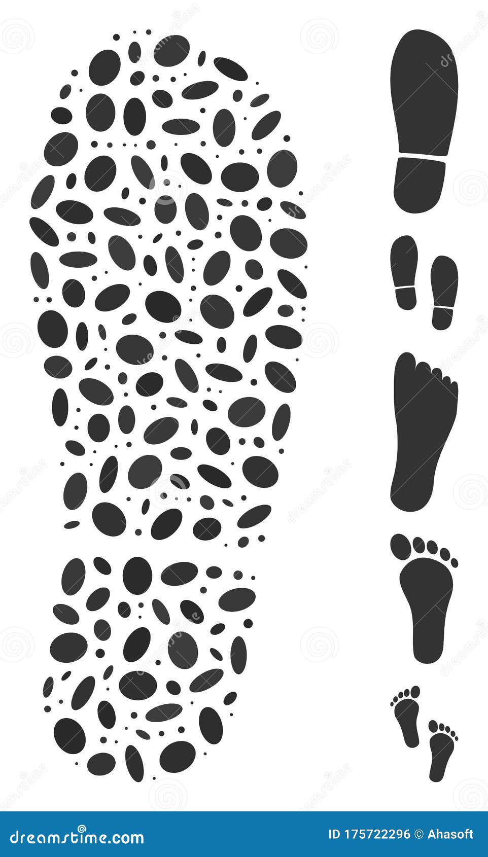 Dot Collage Boot Footprint stock illustration. Illustration of boot ...