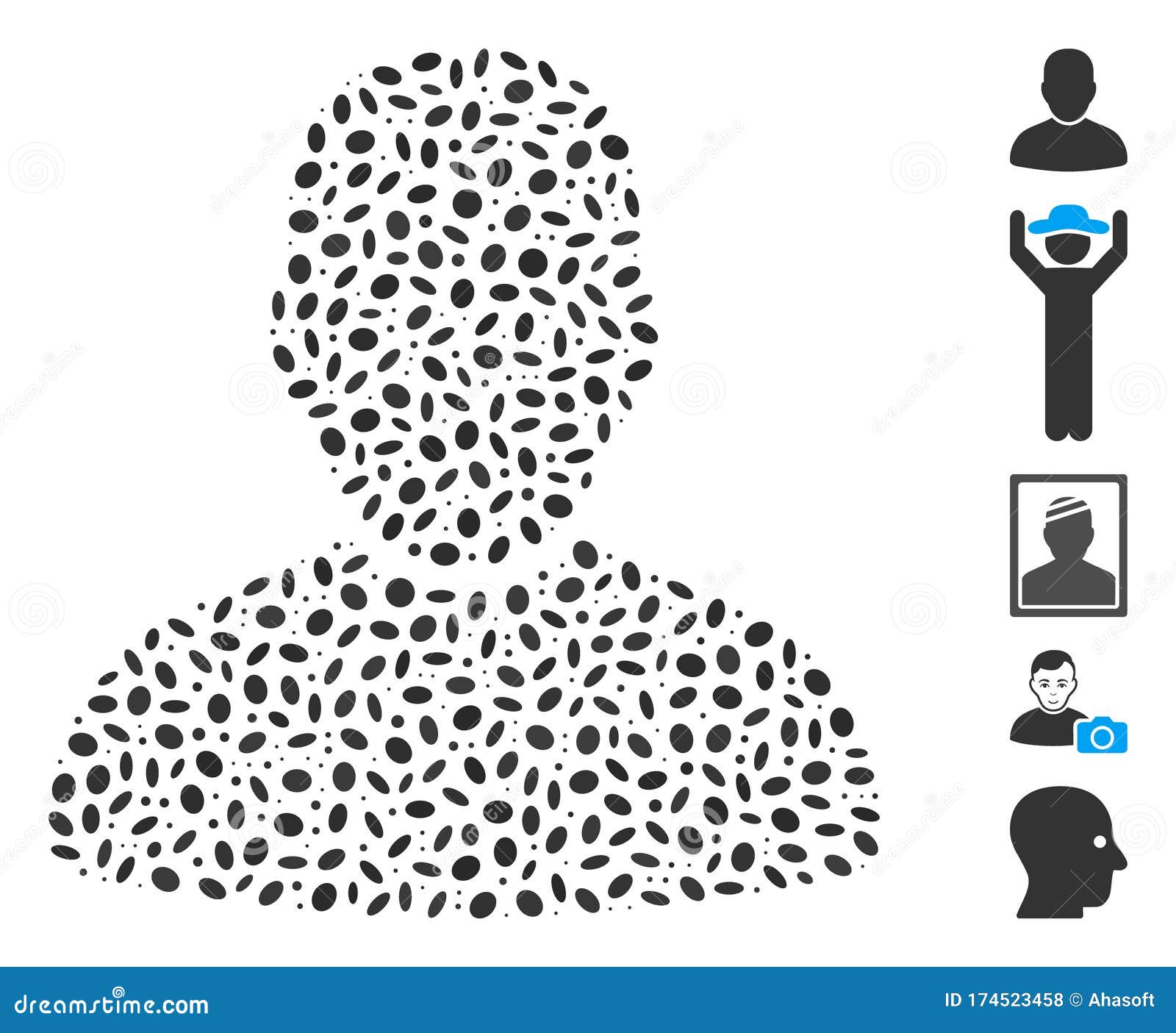 Dot Collage Customer stock illustration. Illustration of icon - 174523458