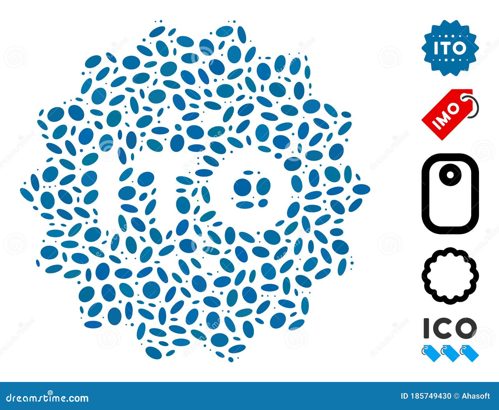 Dot Collage ITO Token stock illustration. Illustration of attach ...