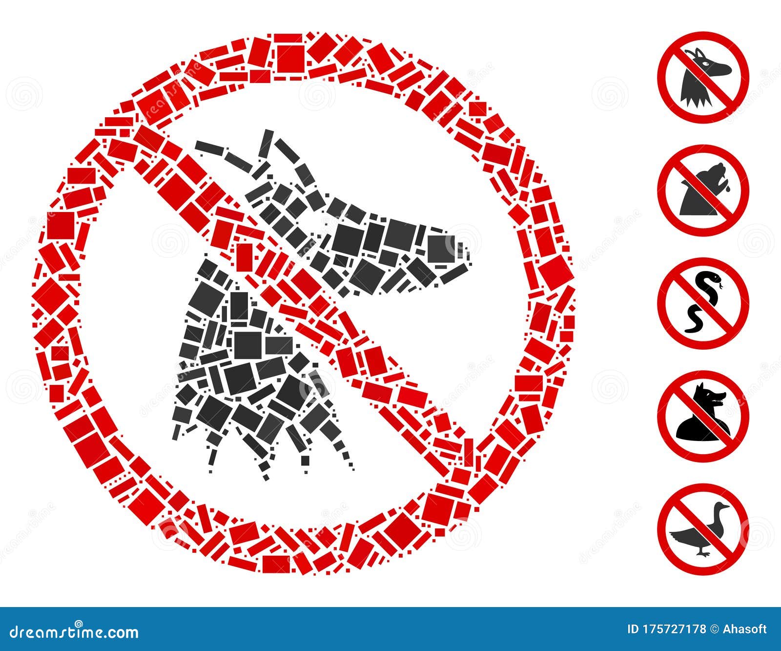 Dot Collage No Fox stock illustration. Illustration of random - 175727178