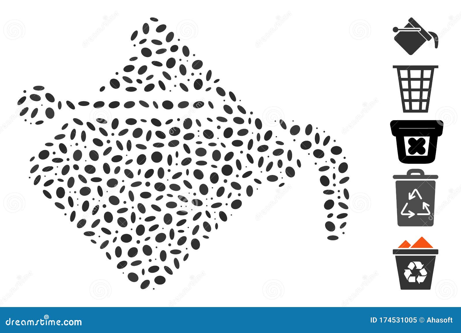 Dot Collage Paint Bucket stock illustration. Illustration of paintbrush ...