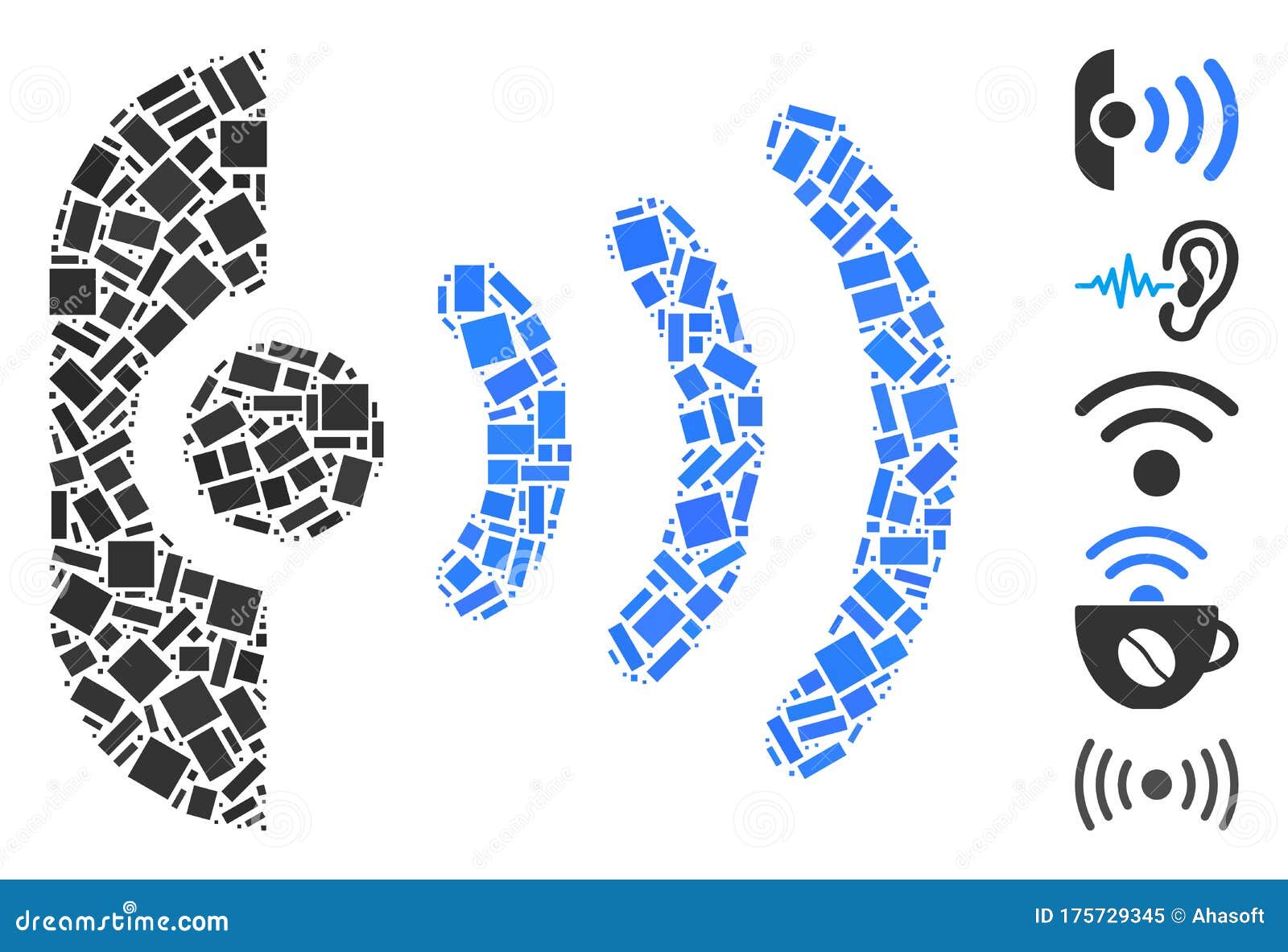 Dot Collage Radio Sensor stock illustration. Illustration of broadcast ...