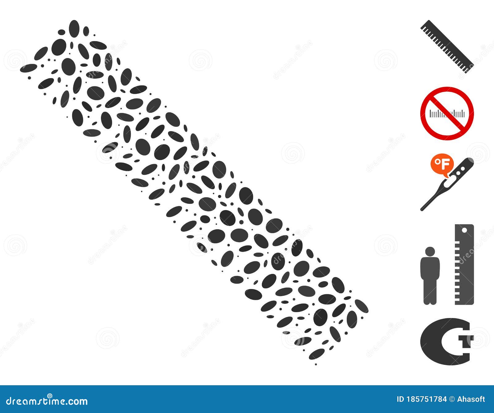 Dot Collage Ruler stock illustration. Illustration of measurement ...