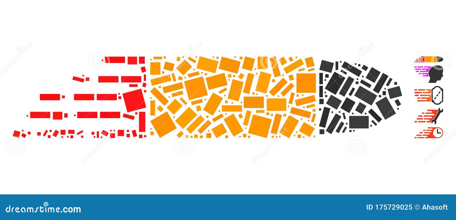 Dot Collage Rush Bullet stock illustration. Illustration of hurry ...