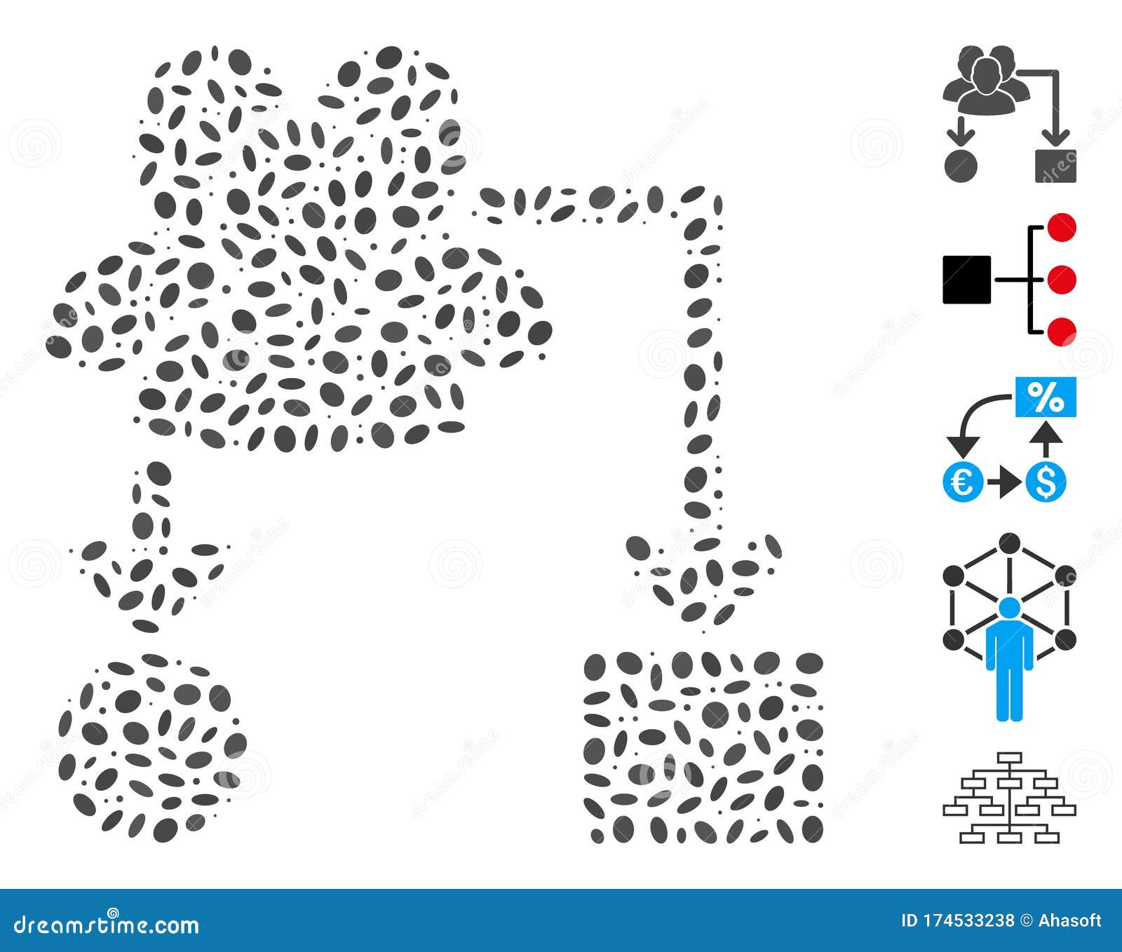 Dot Collage User Routing Scheme Stock Illustration - Illustration of ...