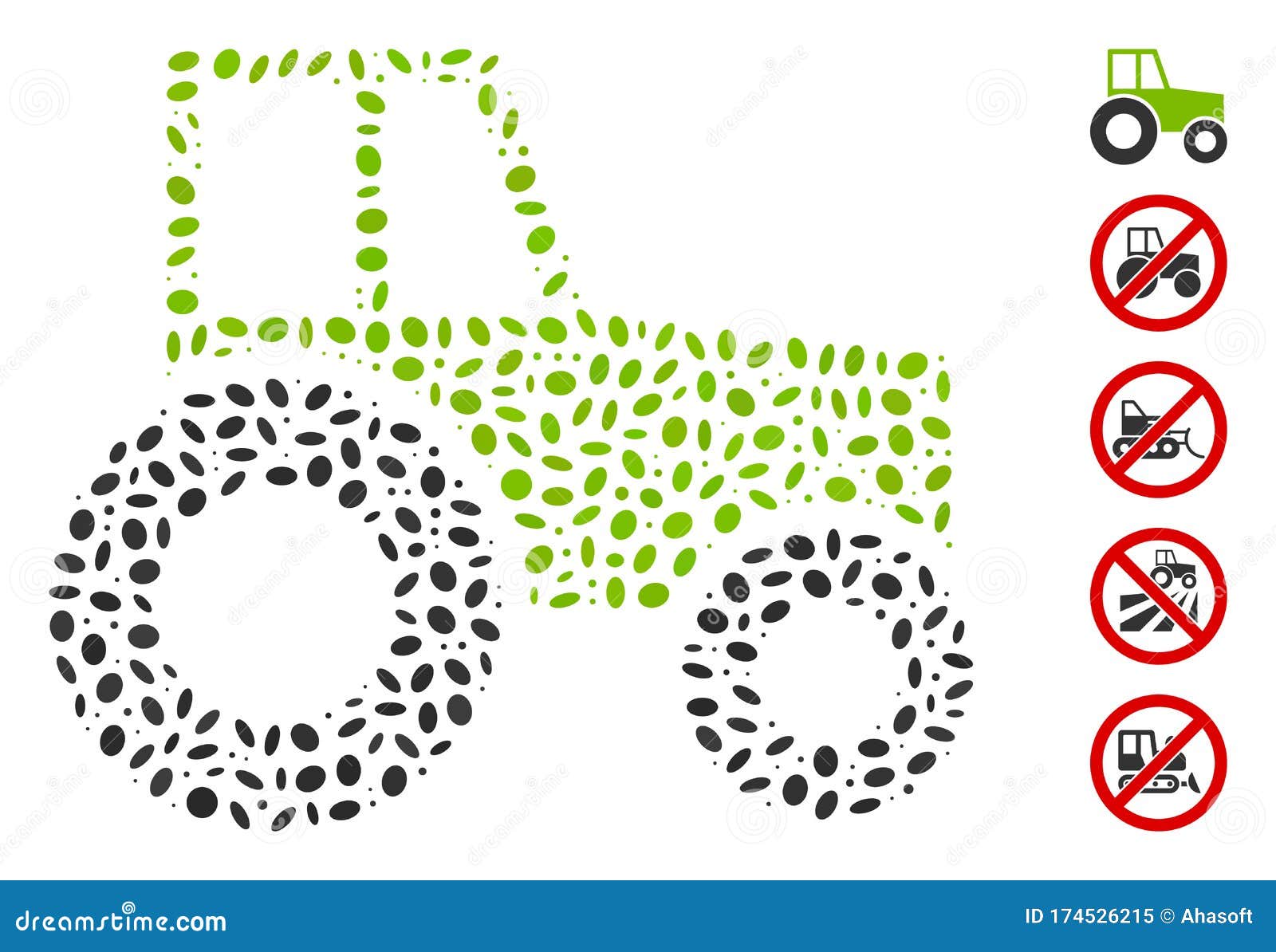 Dot Collage Wheeled Tractor Royalty-Free Stock Photo | CartoonDealer ...