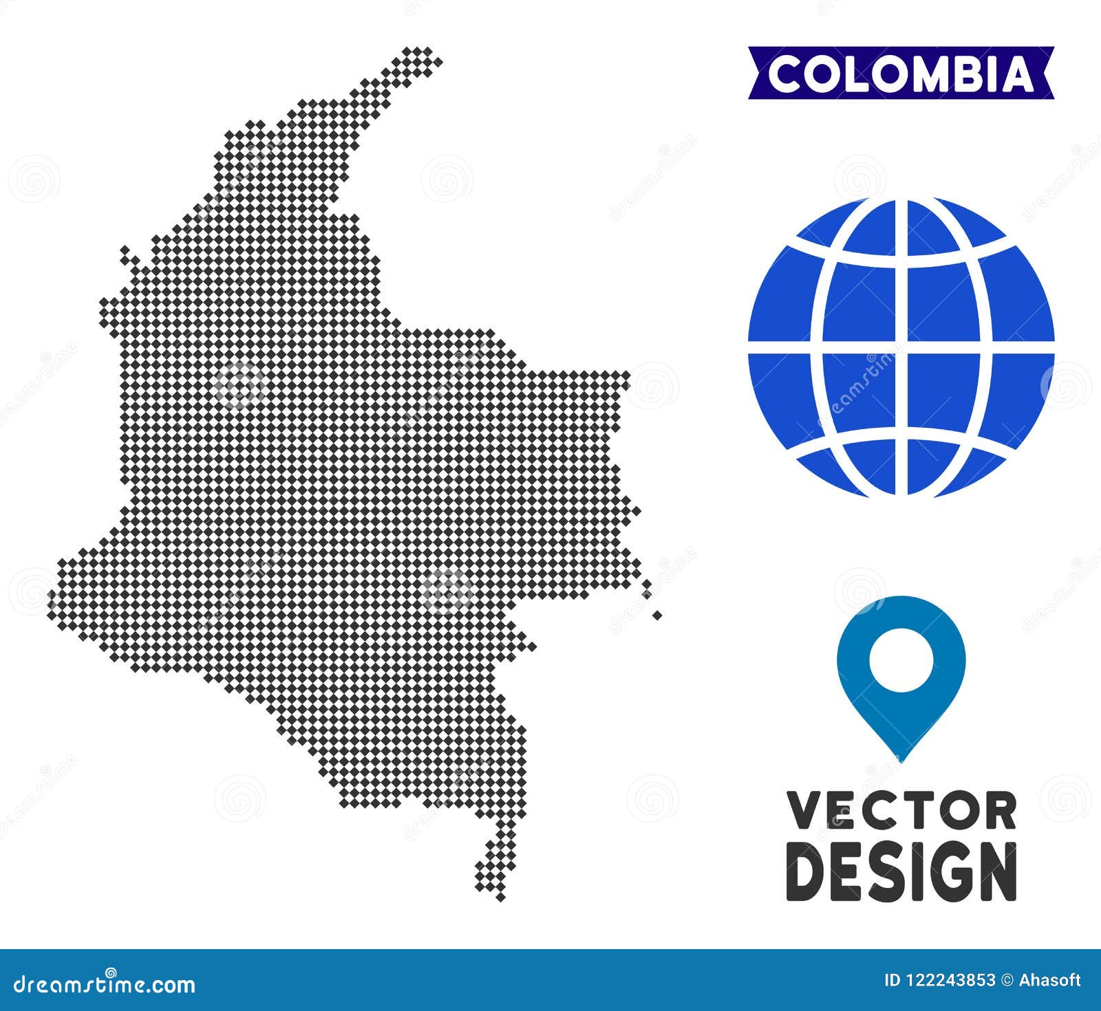 Dot Colombia Map illustration de vecteur. Illustration du cartographie ...