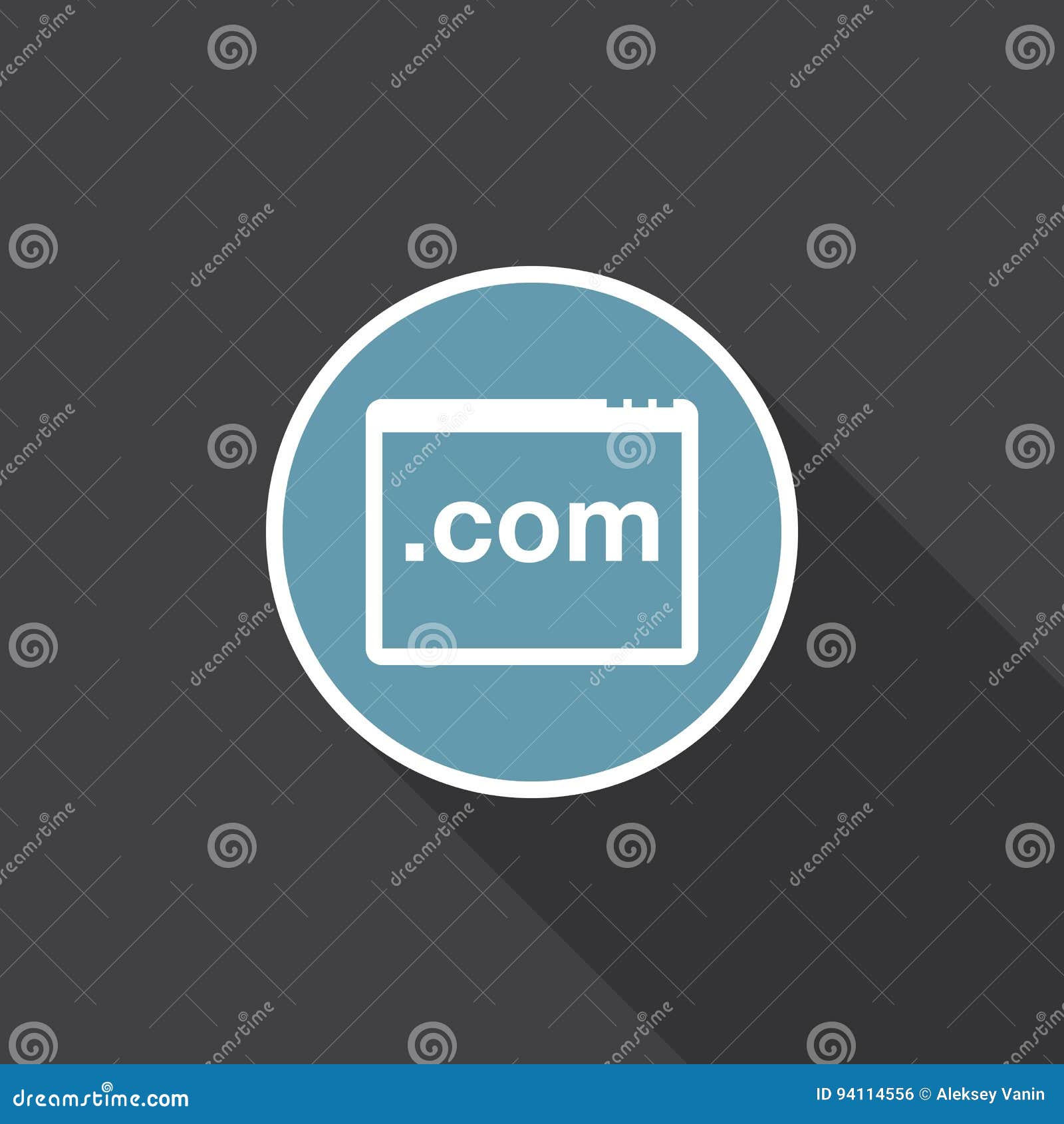 Dot Com Icon Vector Isolated on Black Stock Vector - Illustration of ...