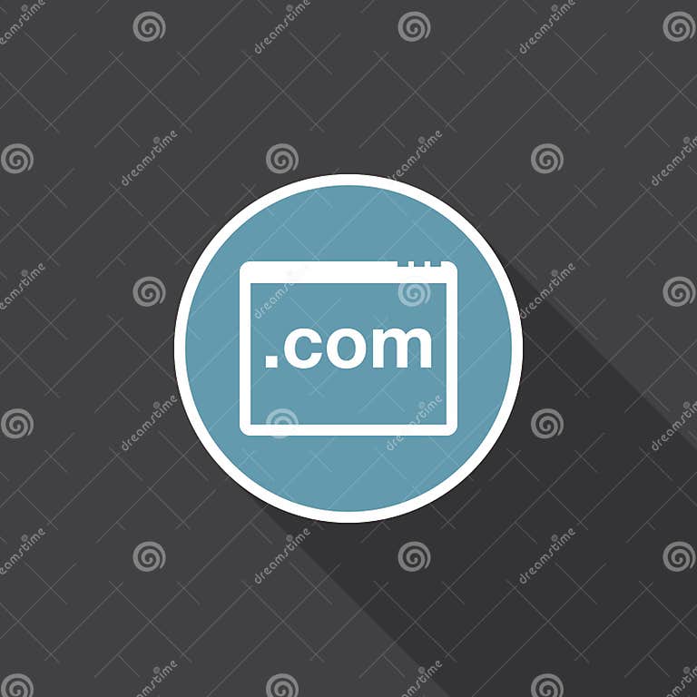 Dot Com Icon Vector Isolated on Black Stock Vector - Illustration of ...