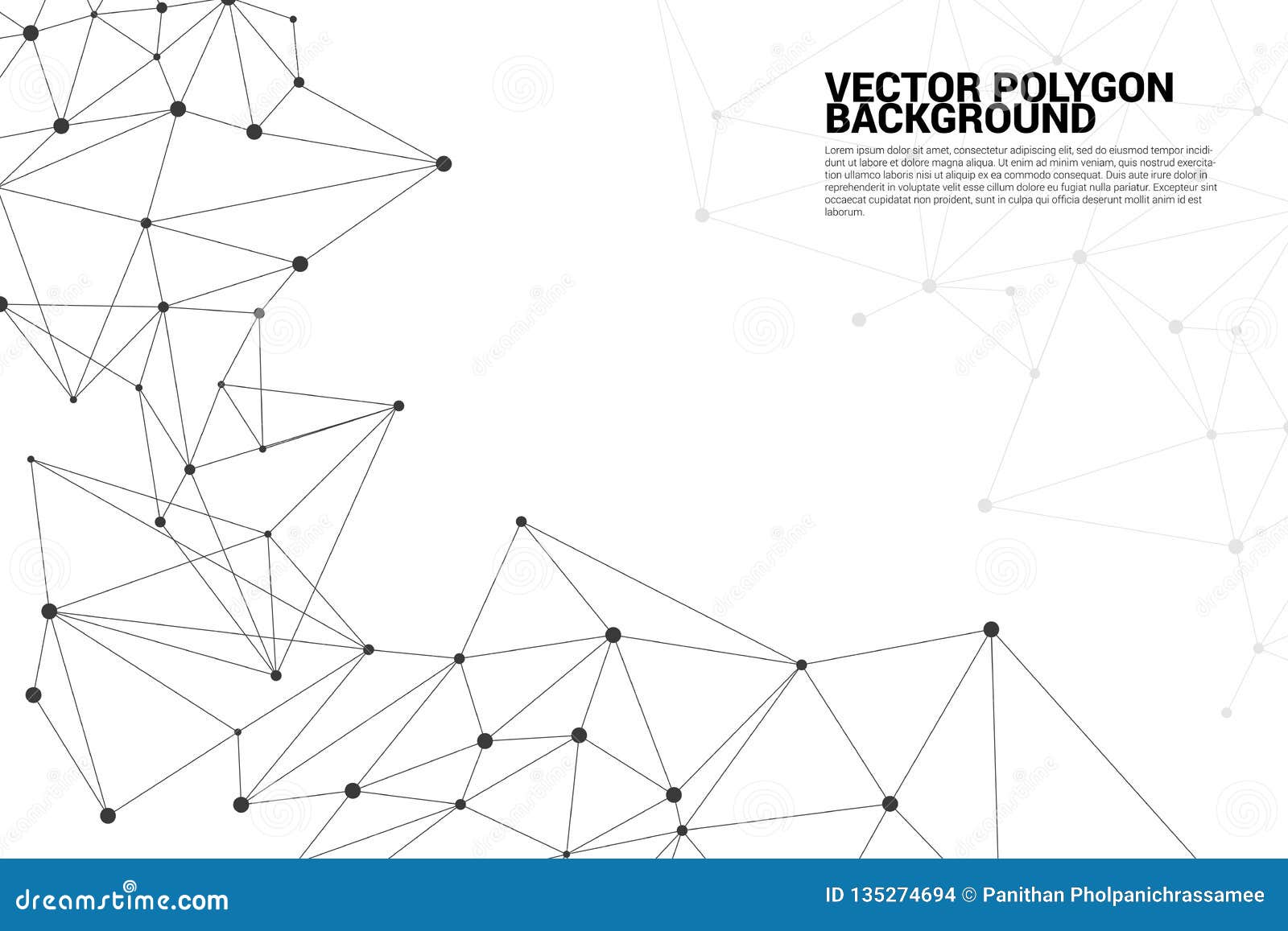 Network Connecting Dot Polygon Background. Stock Vector - Illustration ...