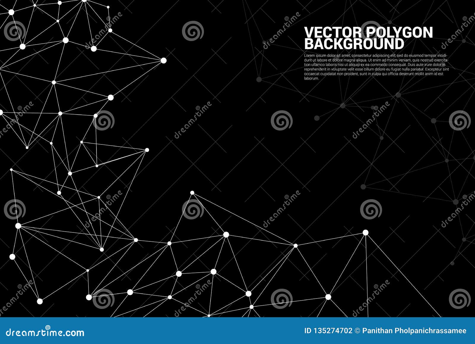 Network Connecting Dot Polygon Background. Stock Vector - Illustration ...