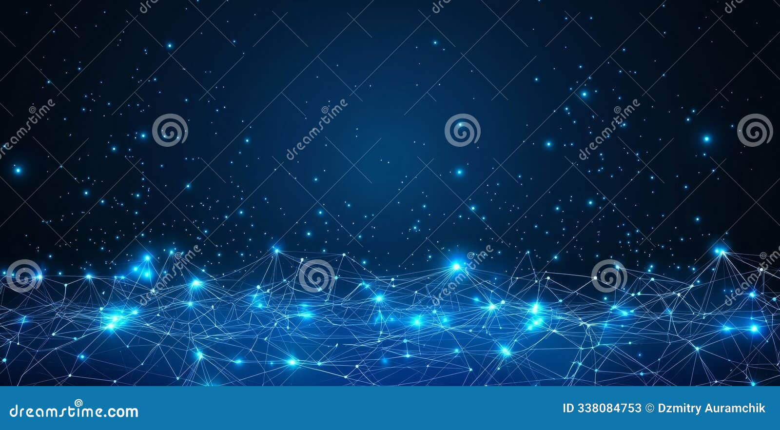 Dot Connecting Wireframe Digital Tunnel Illustration. Future Digital ...