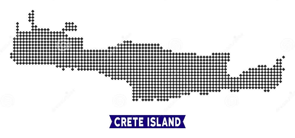 Dot Crete Island Map ilustración del vector. Ilustración de gris ...