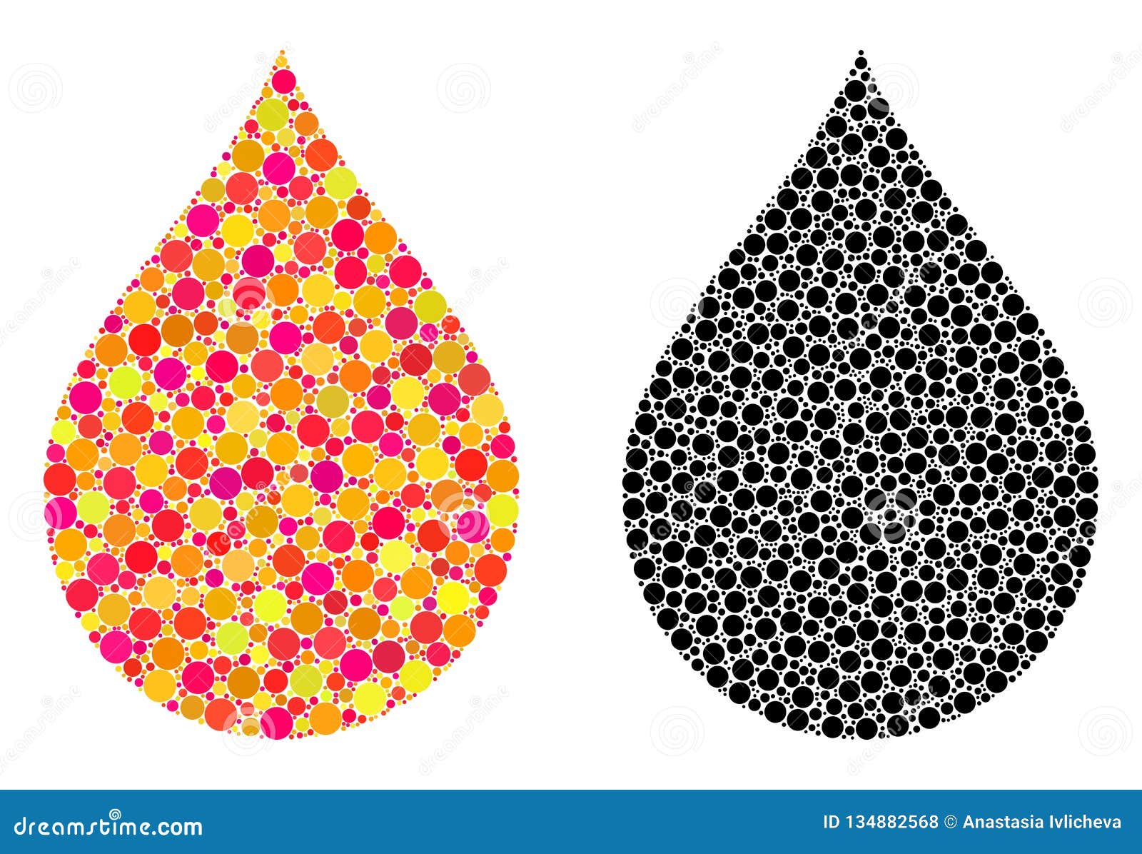 Dot Drop Mosaic Icons stock vector. Illustration of drip - 134882568