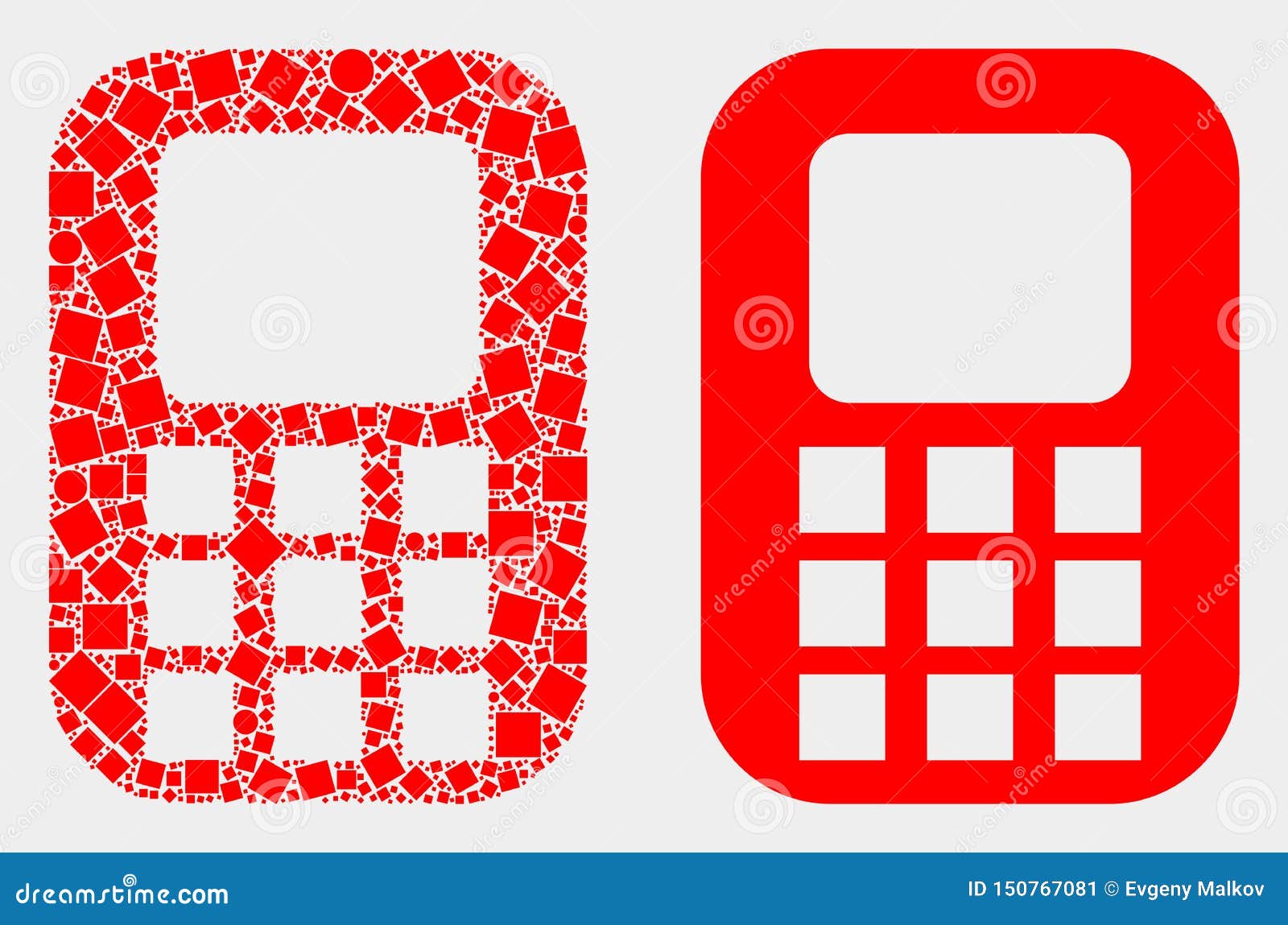 Pixelated and Flat Vector Cellphone Icon Stock Vector - Illustration of ...