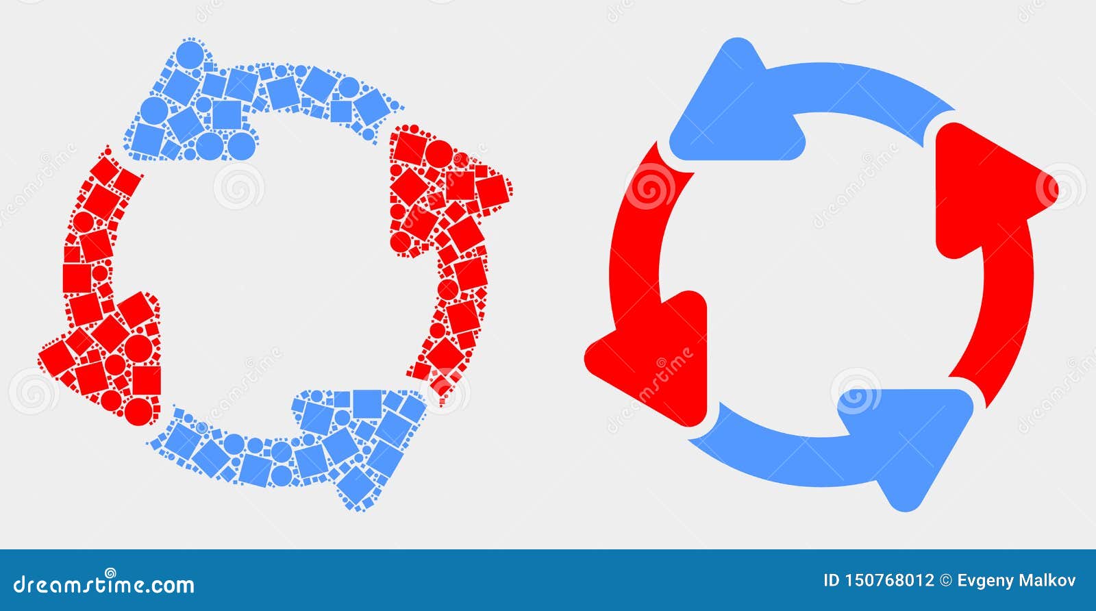 Pixelated and Flat Vector Circulation Arrows Icon Stock Vector ...