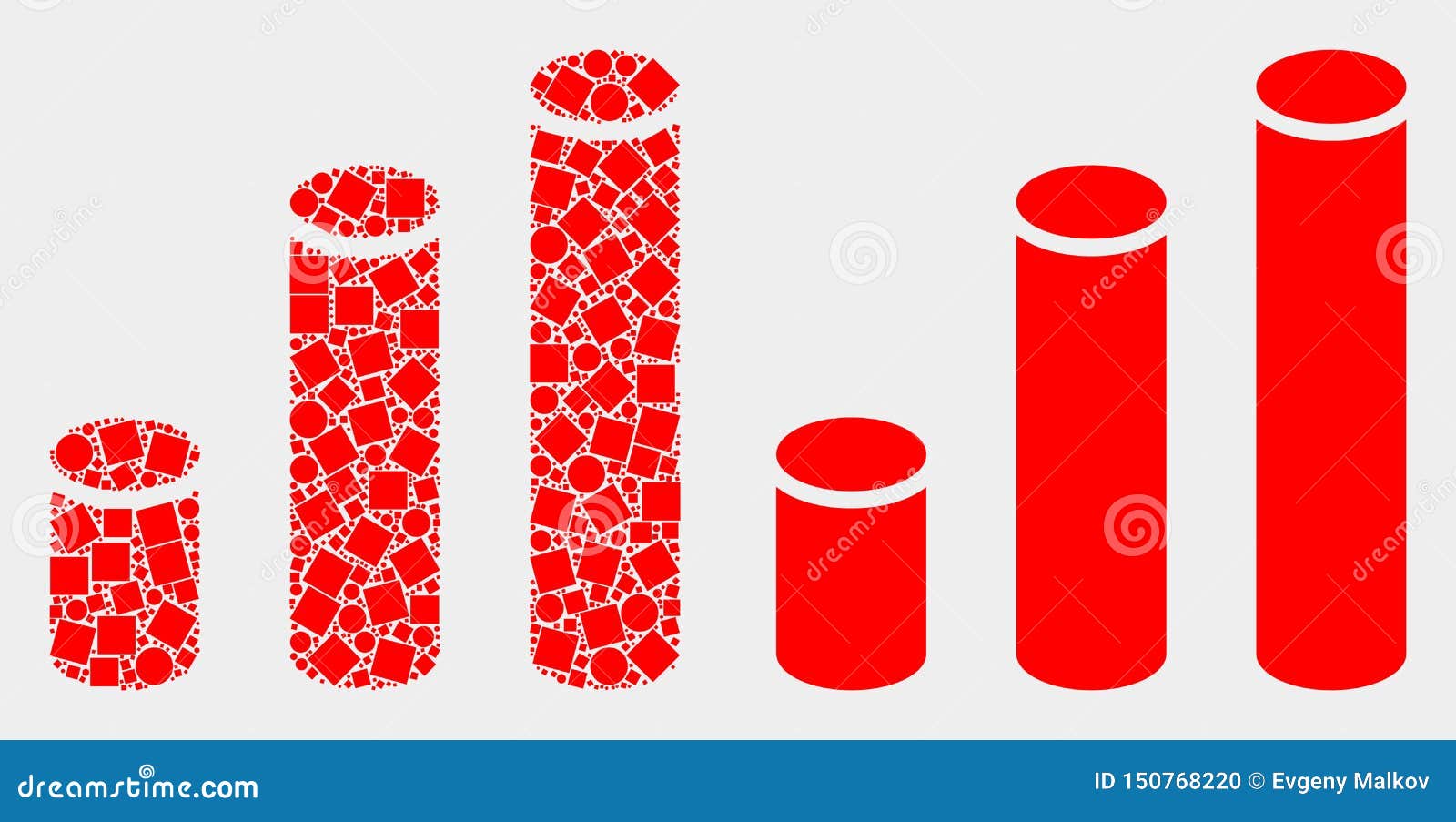 Pixelated and Flat Vector Cylinder Chart Icon Stock Vector ...
