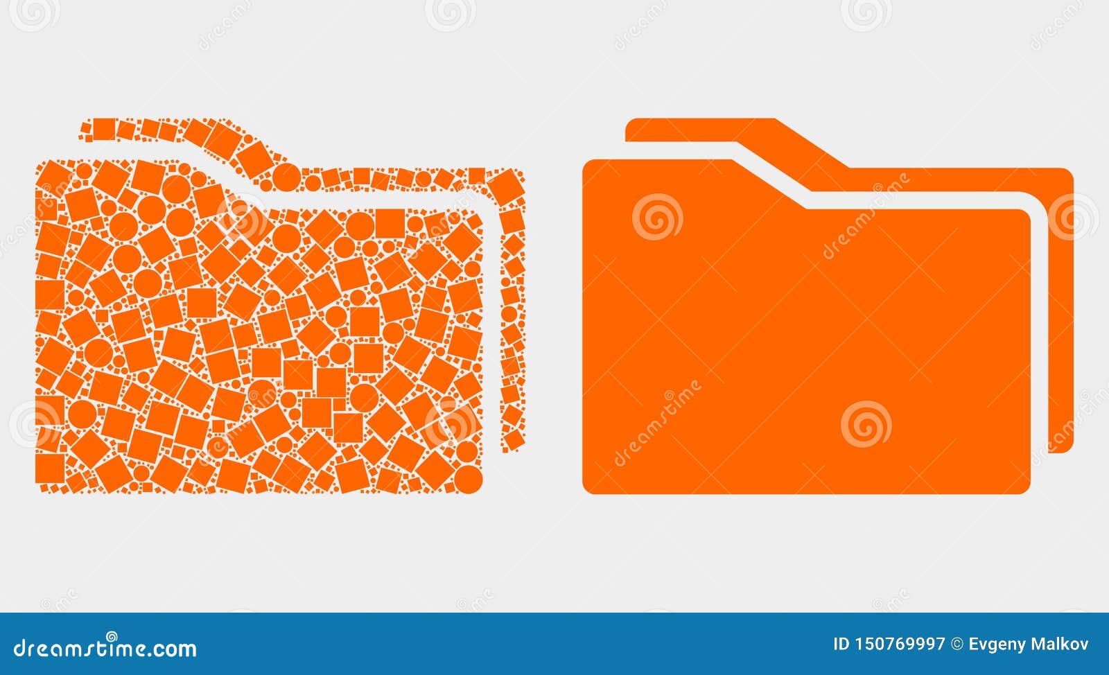 Pixelated and Flat Vector Folders Icon Stock Vector - Illustration of ...