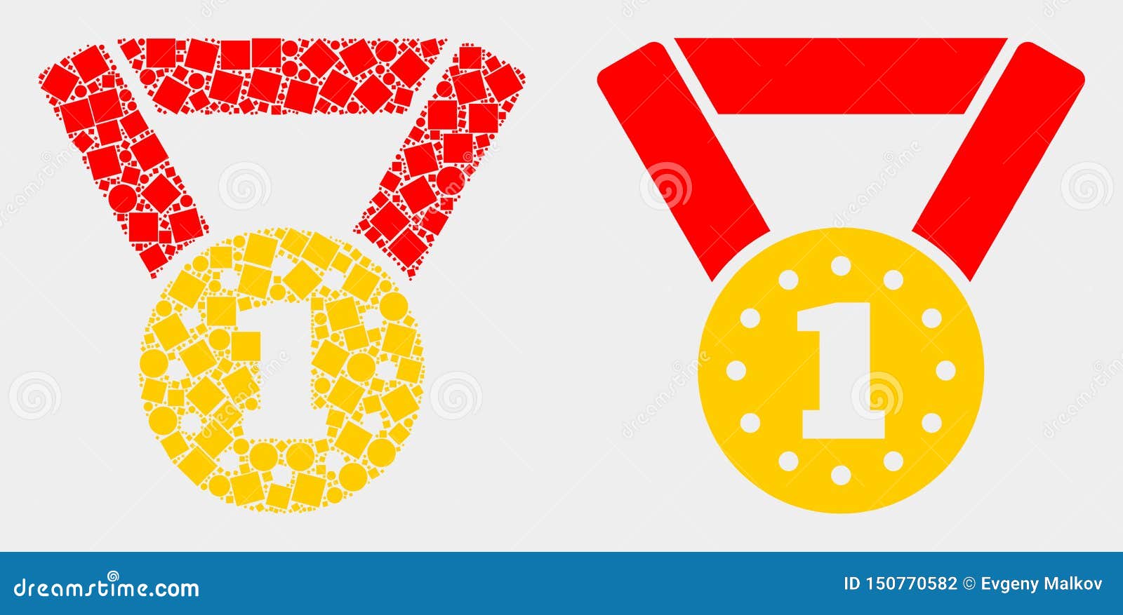 Dot and Flat Vector Gold Medal Icon Stock Vector - Illustration of ...