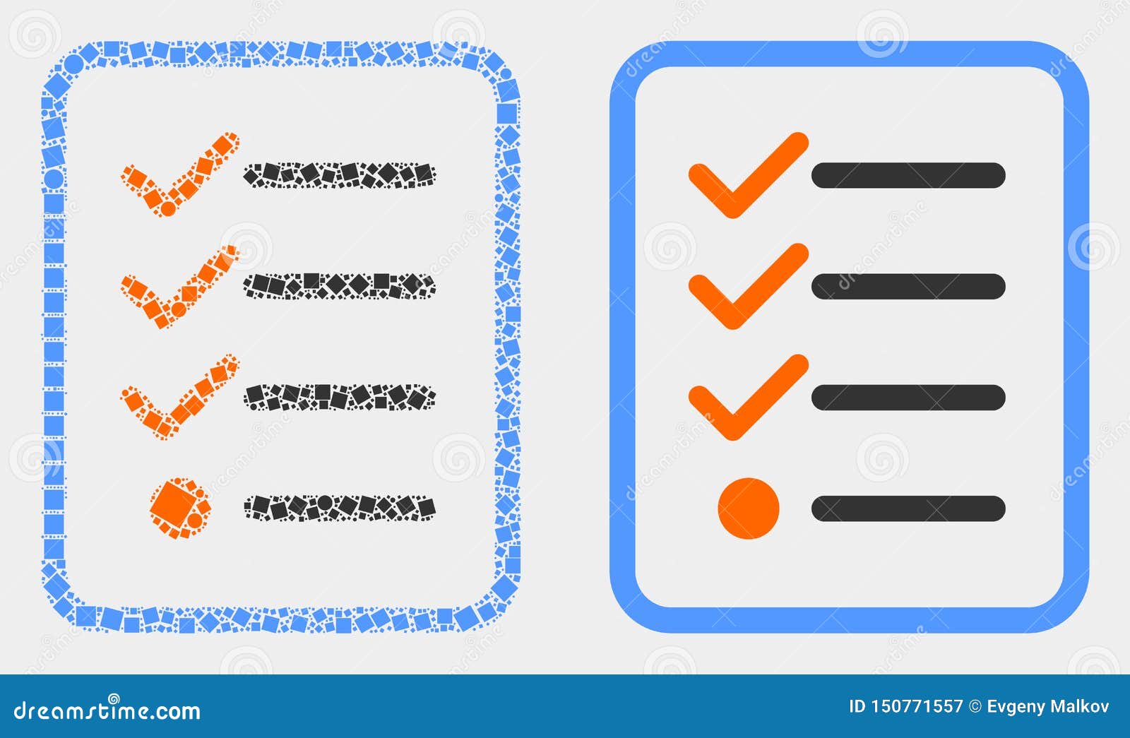 Pixelated and Flat Vector Items List Page Icon Stock Vector ...