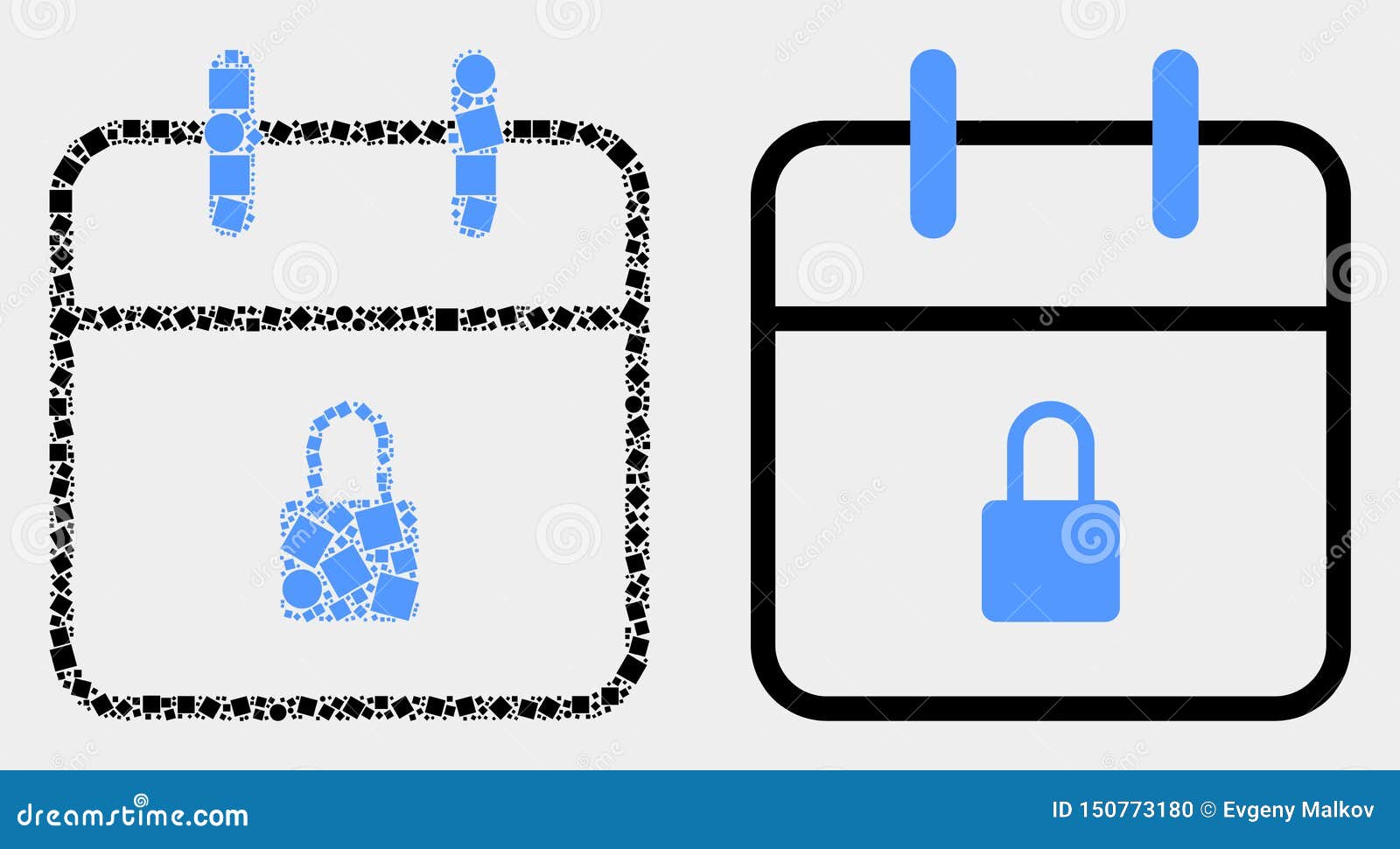 Pixelated and Flat Vector Lock Calendar Page Icon Stock Vector ...
