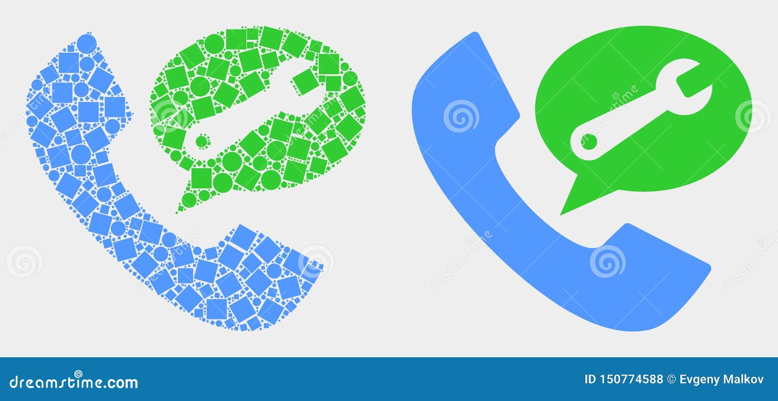 Dotted and Flat Vector Phone Service Message Icon Stock Vector ...