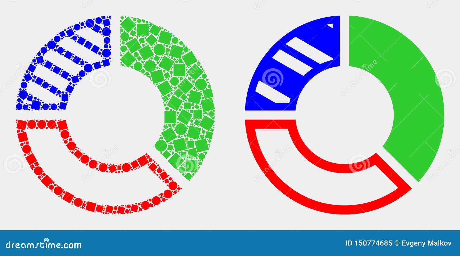 Pixelated and Flat Vector Pie Chart Icon Stock Vector - Illustration of ...