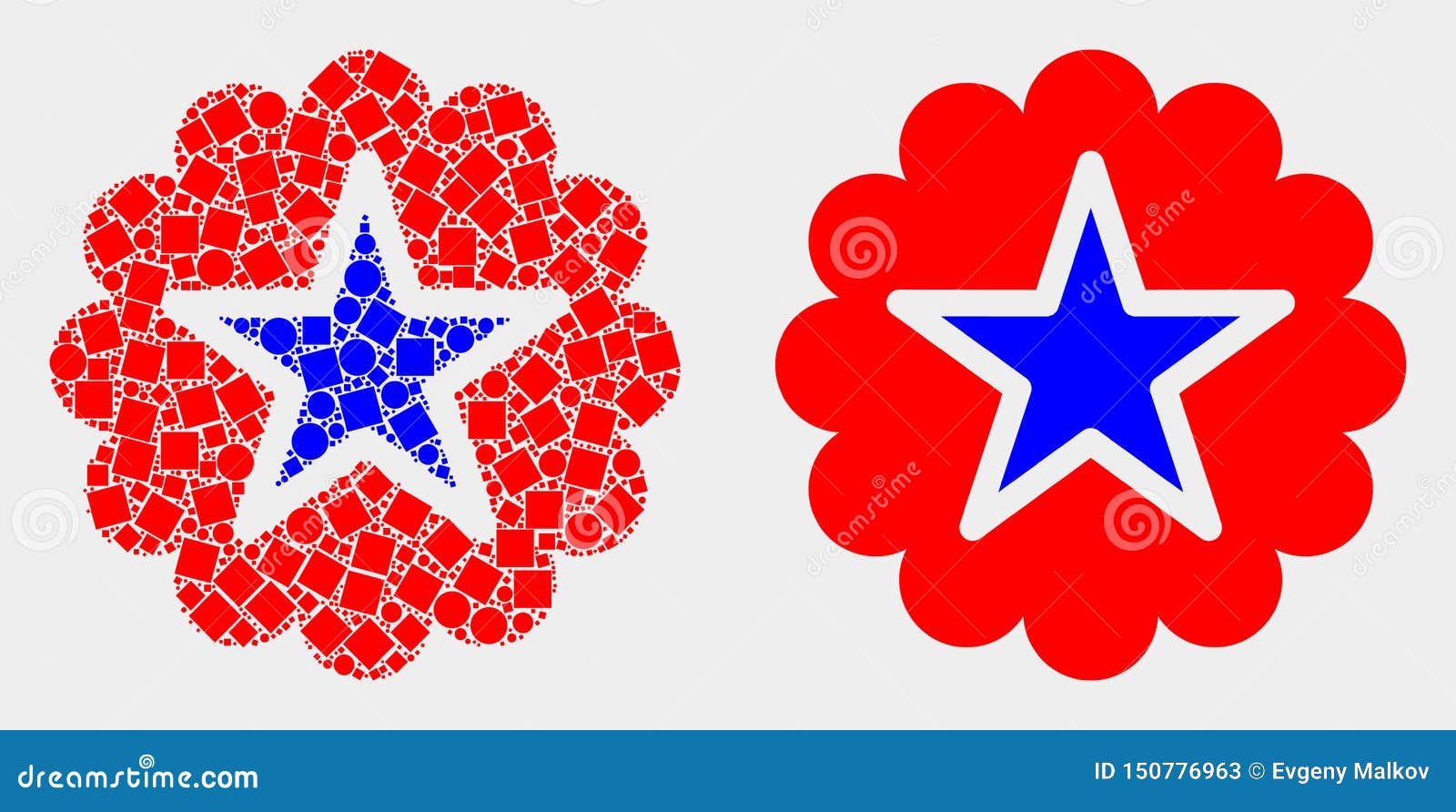 Pixelated and Flat Vector Star Rosette Icon Stock Vector - Illustration ...