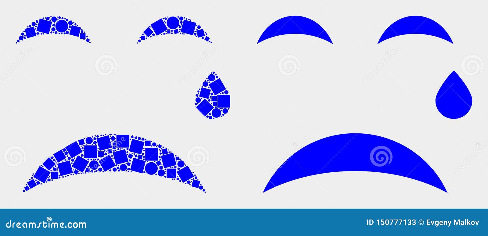 Pixelated and Flat Vector Tear Smiley Icon Stock Vector - Illustration ...