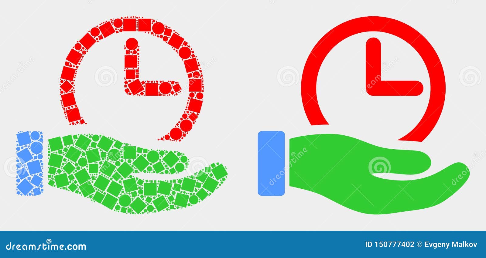 Pixelated and Flat Vector Time Service Hand Icon Stock Vector ...