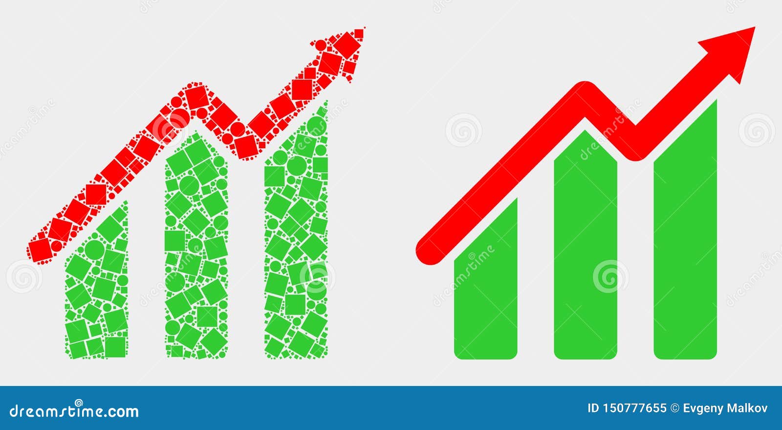 Pixelated and Flat Vector Trend Chart Icon Stock Vector - Illustration ...